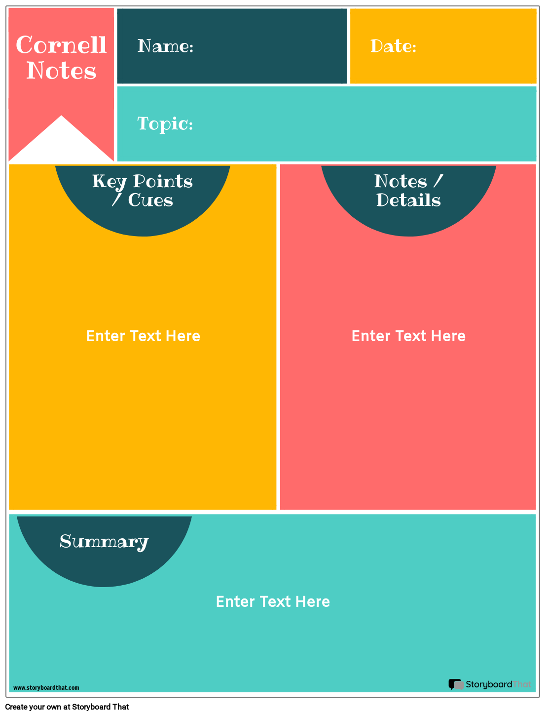 Cornell Notes Portrait Color 7 Storyboard por sv-examples