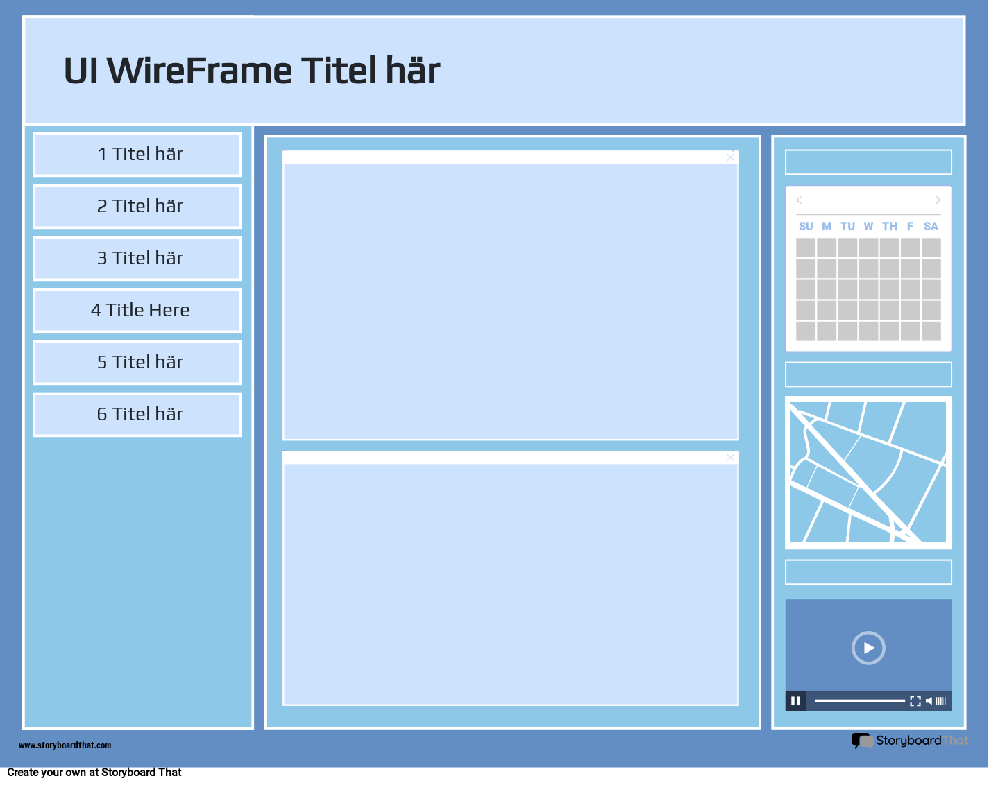 Corporate UI WireFrame Mall 1 Storyboard por sv-examples