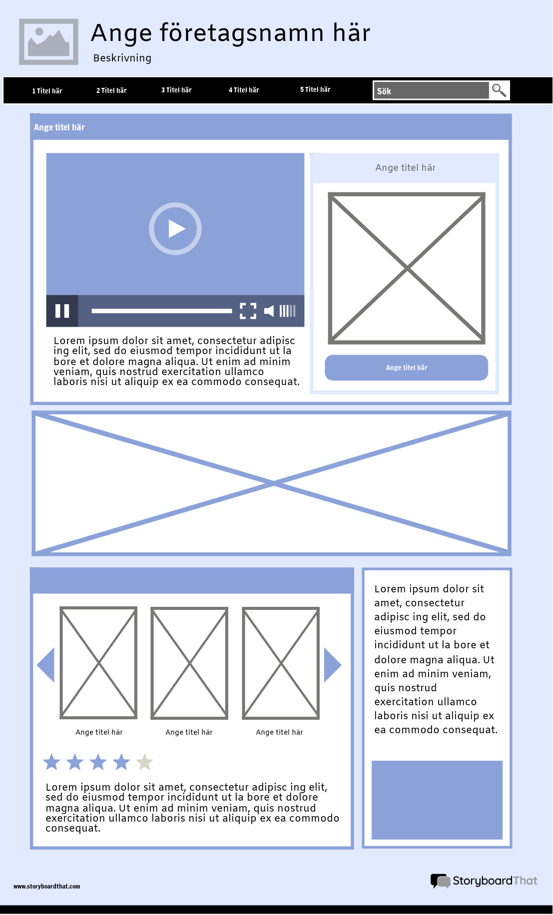 Corporate UI WireFrame Mall 2 Storyboard ידי sv-examples