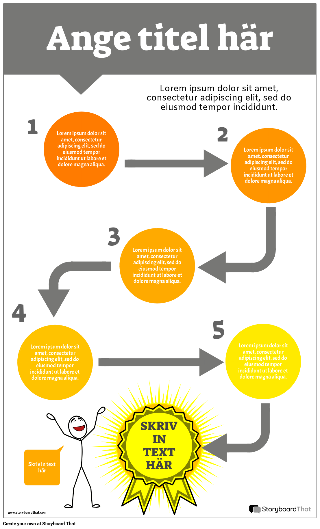 Flödesschema Infographic Portrait Color 4 Storyboard