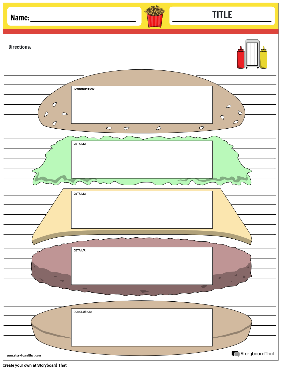 Graphic Organizer Hamburger Storyboard by sv-examples