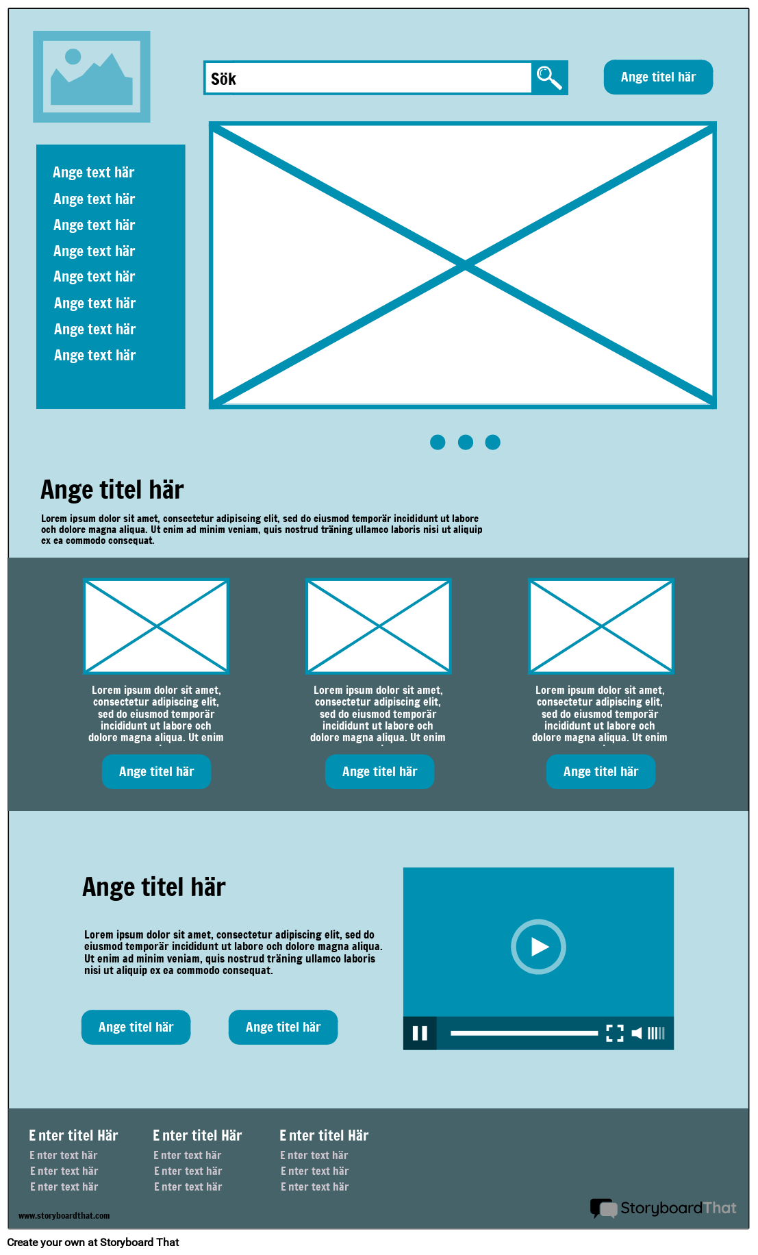 Hemsida Wireframe 3 القصة المصورة من قبل Sv Examples
