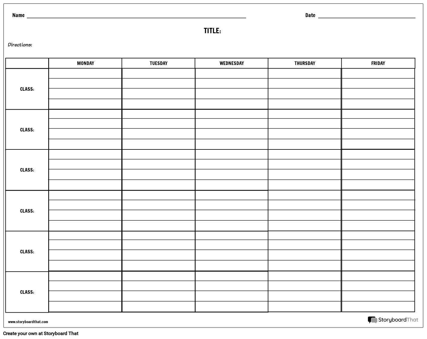 Klassschema Storyboard by sv-examples