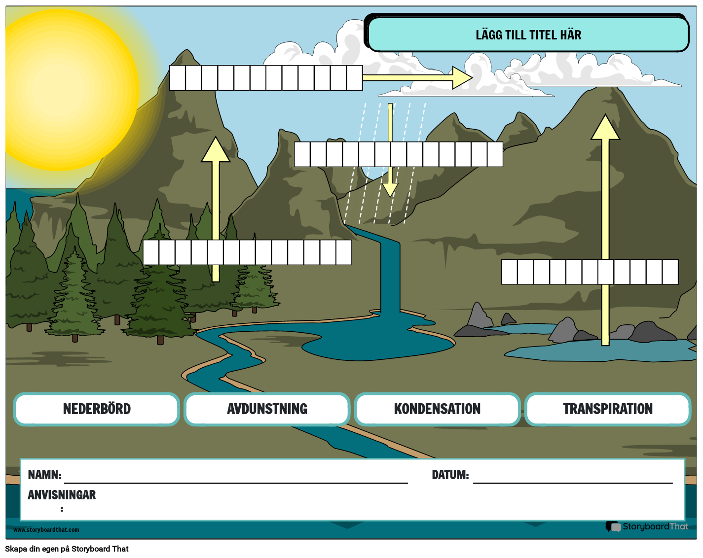 Märk Vattnets Kretslopp Storyboard por sv-examples