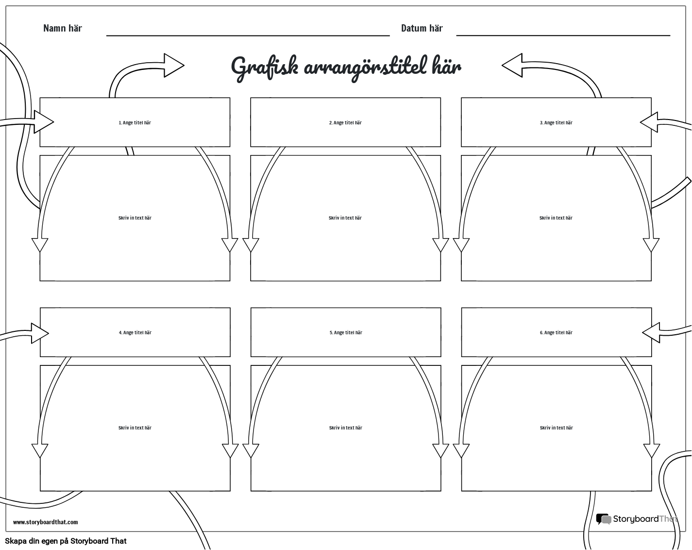Ny skapa sida General Graphic Organizer 2 (svartvit)