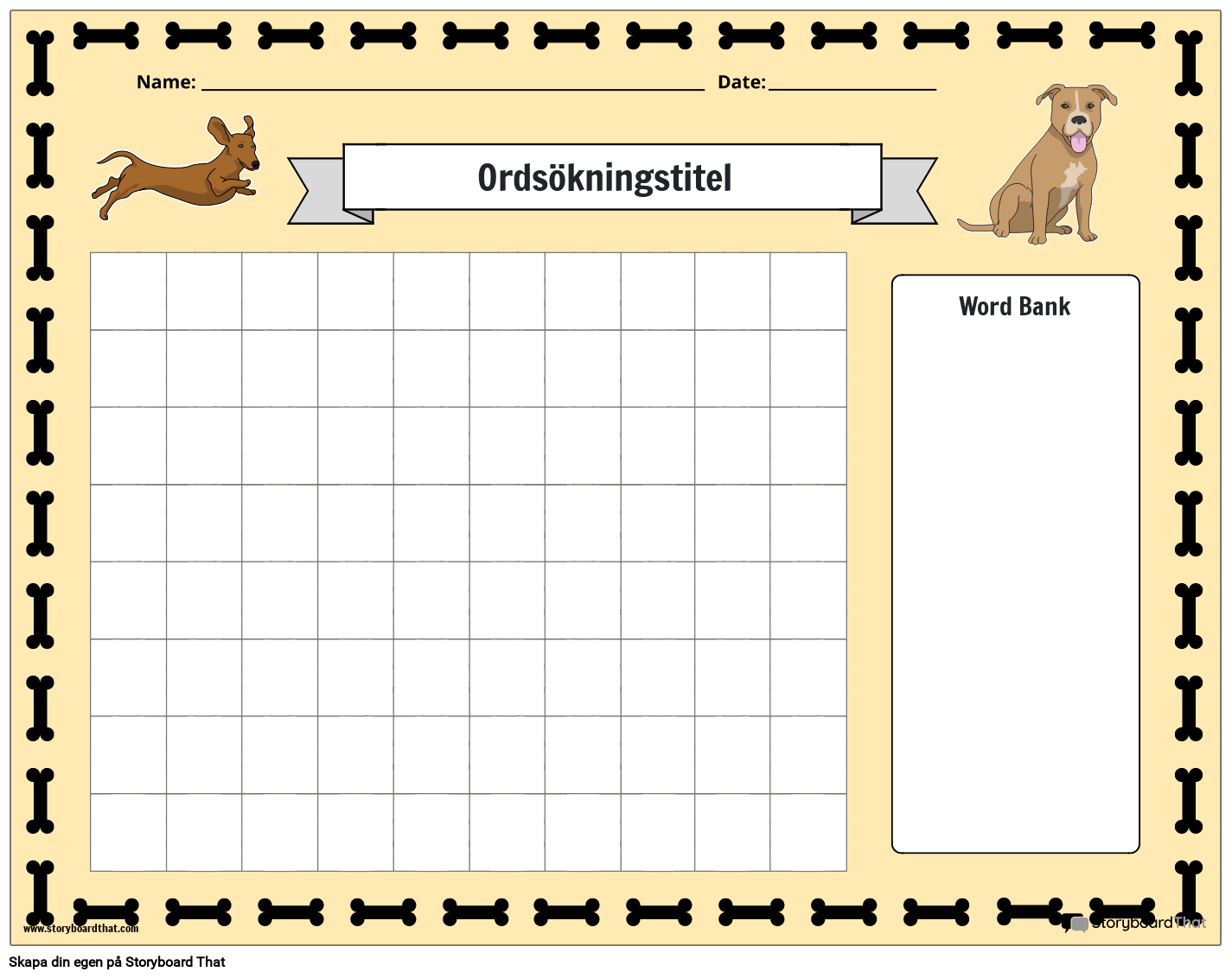 Ordsökningshundtema القصة المصورة من قبل Sv Examples