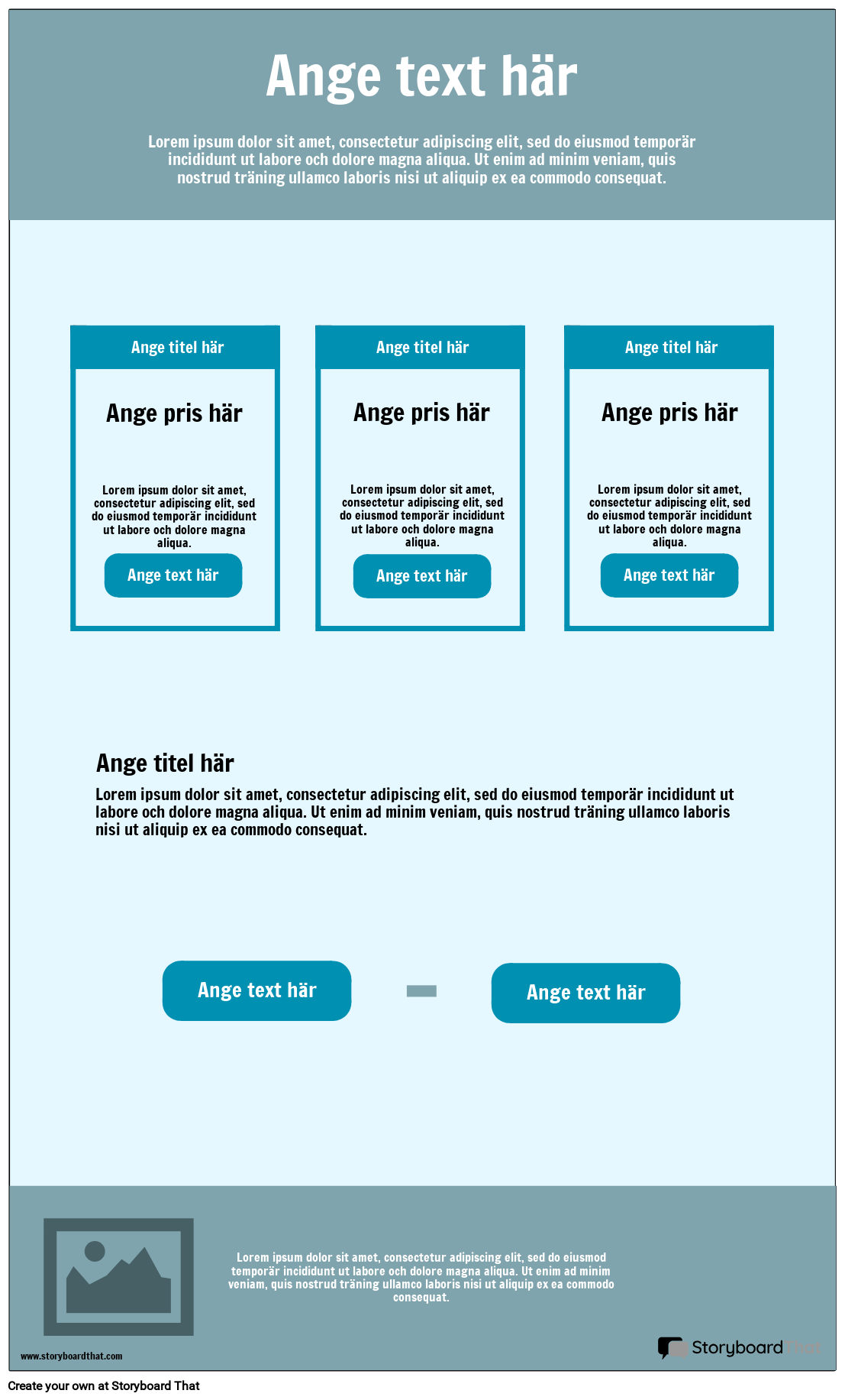 Prissättning Sida Wireframe 3 القصة المصورة من قبل Sv Examples
