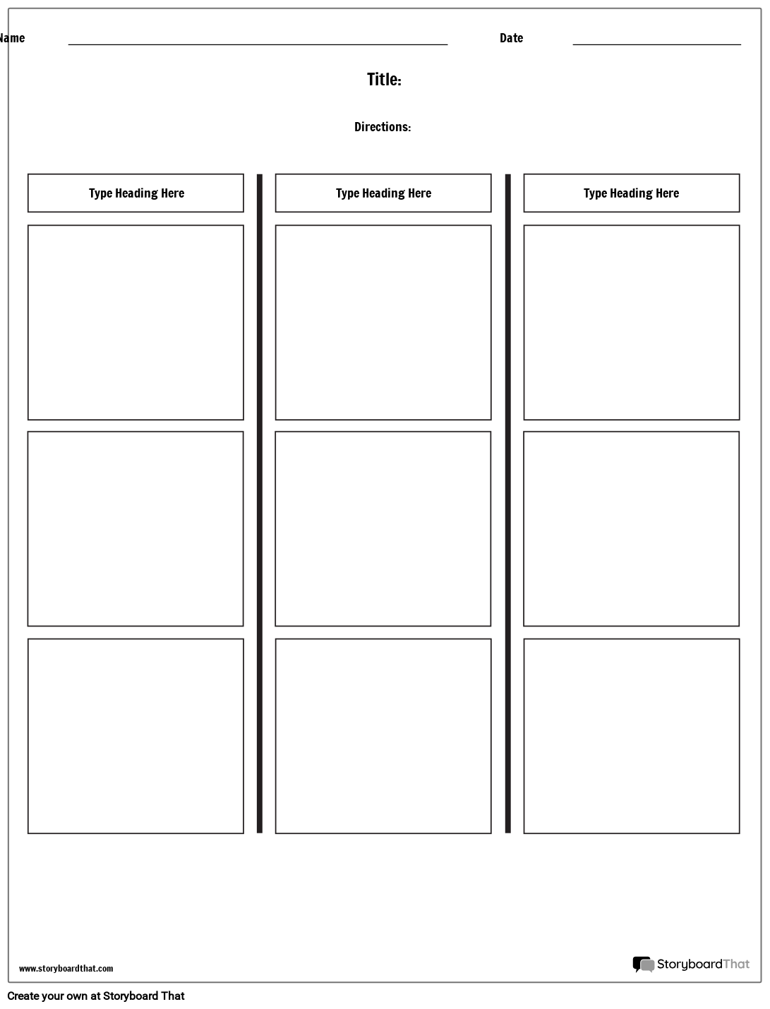 T Diagram 3 Kolumner Storyboard Por Sv Examples