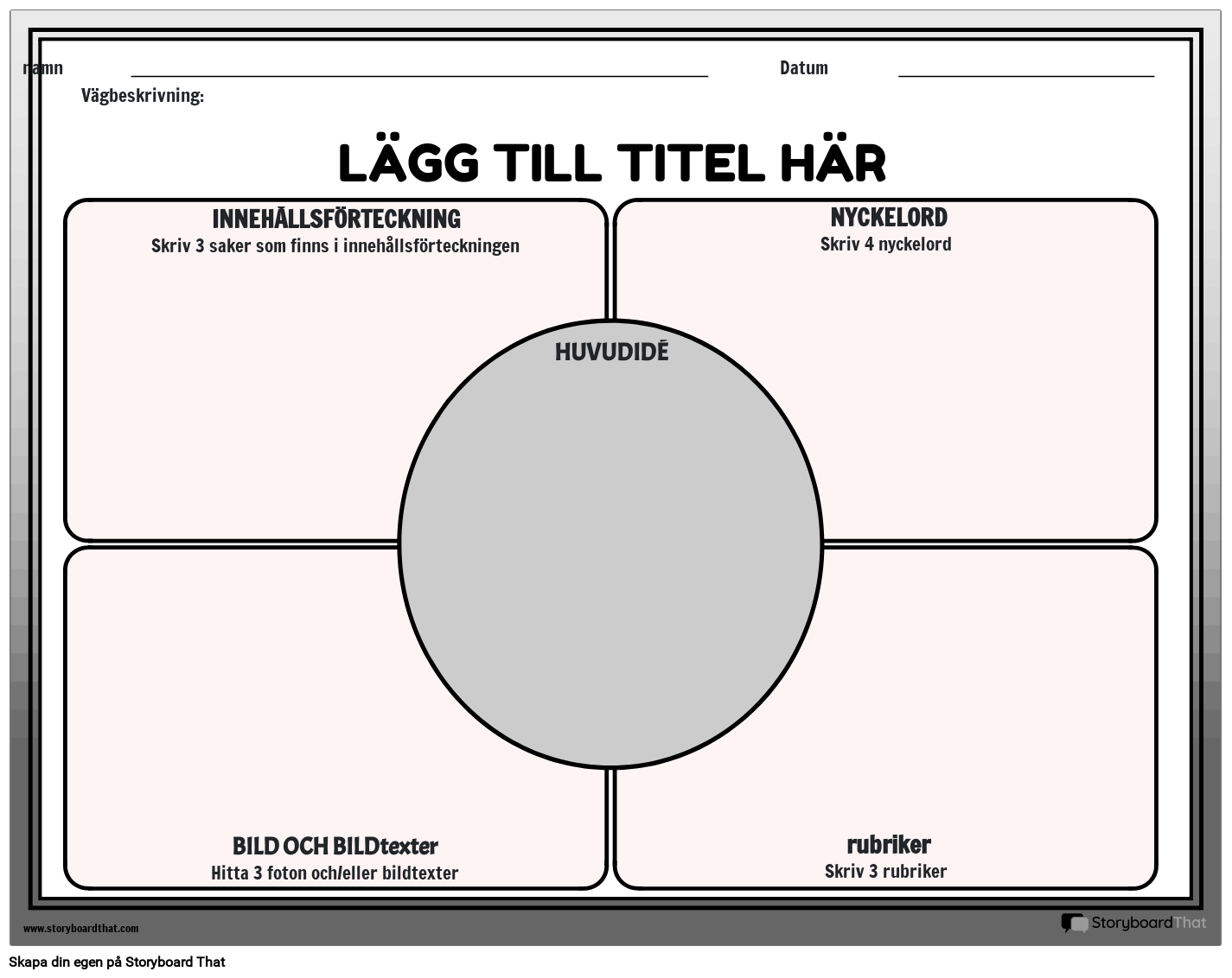 Textfunktioner Graphic Organizer Storyboard Por Sv examples