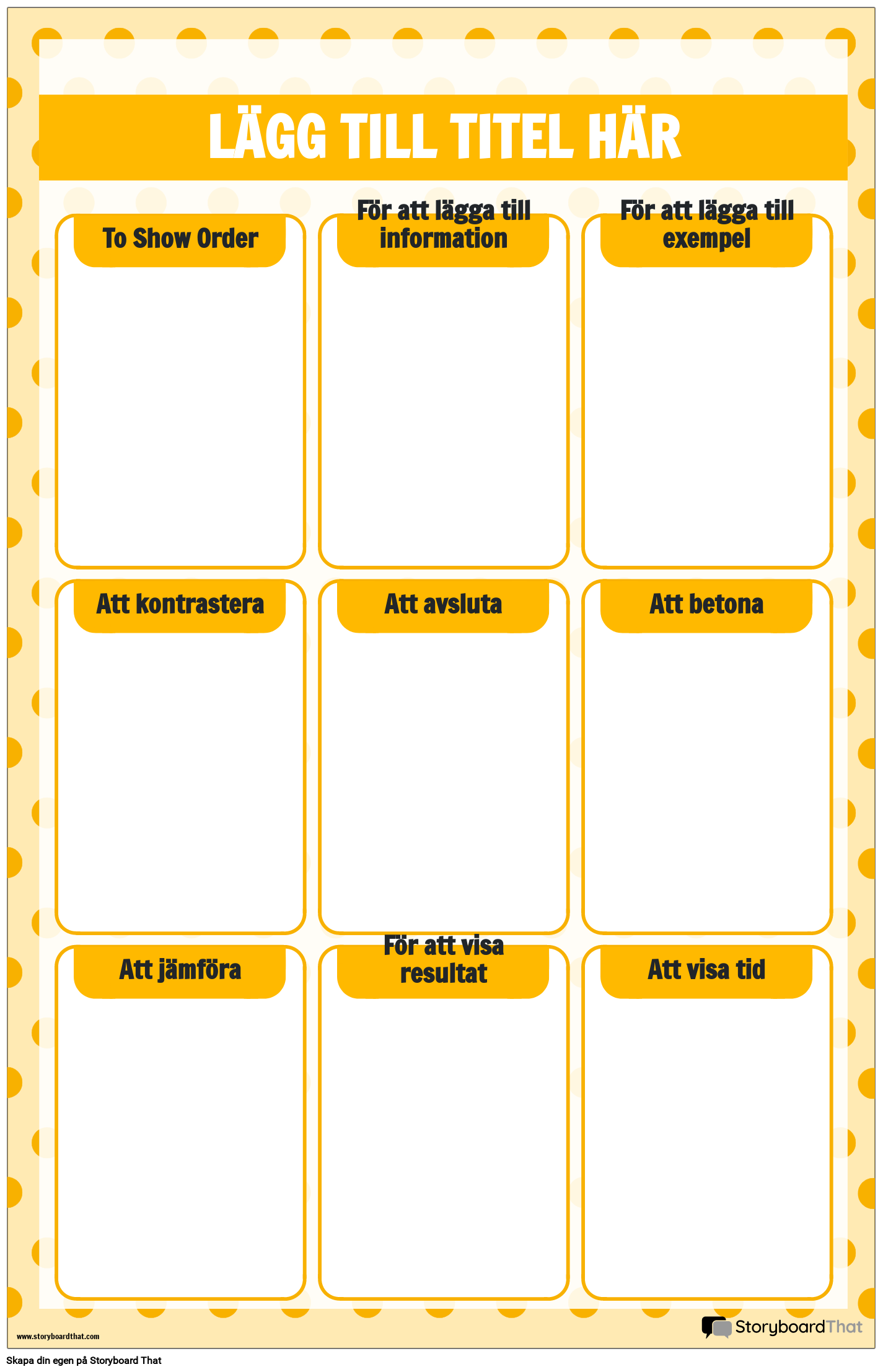 Transition Words Affisch - Polka Dots Design Storyboard Transition Words Affisch - Polka Dots Design Storyboard