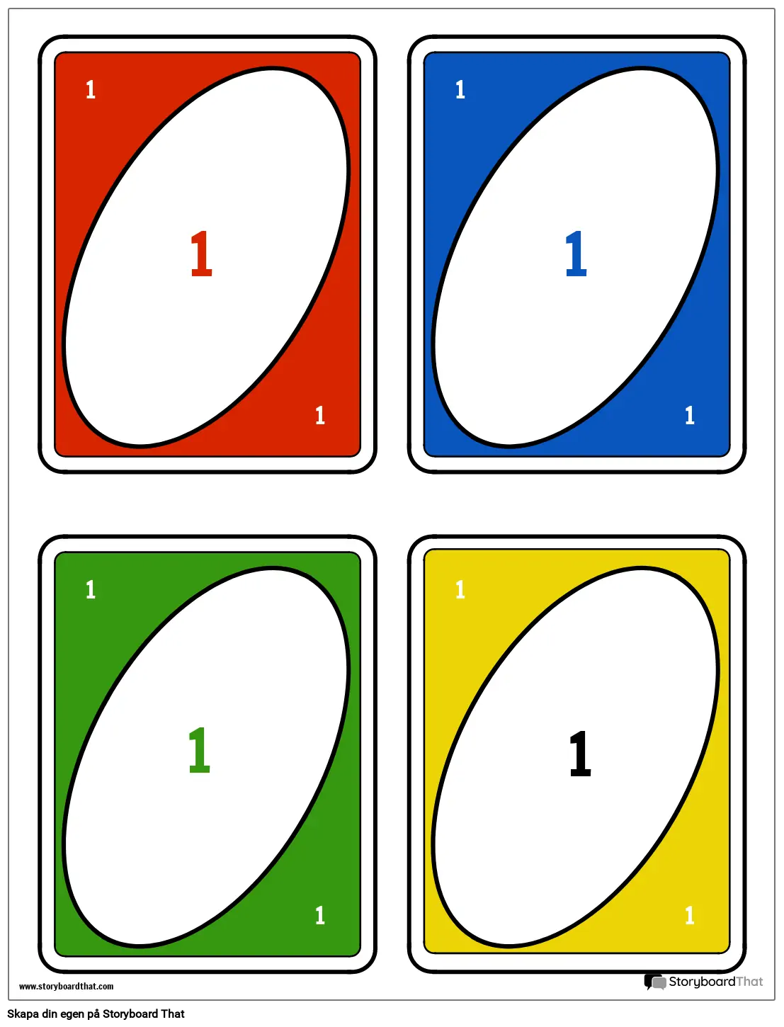 Uno Card Design Card Storyboard par sv-examples