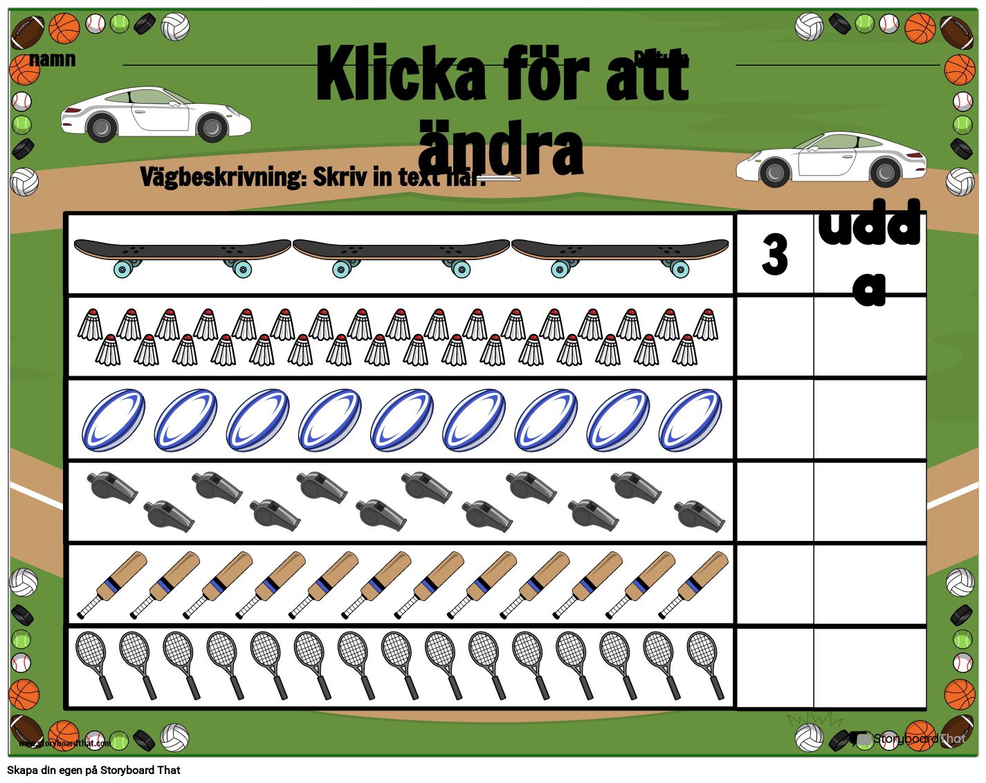 Utskriftsfärdiga Sportartiklar Jämna och Udda Nummer Arbetsblad