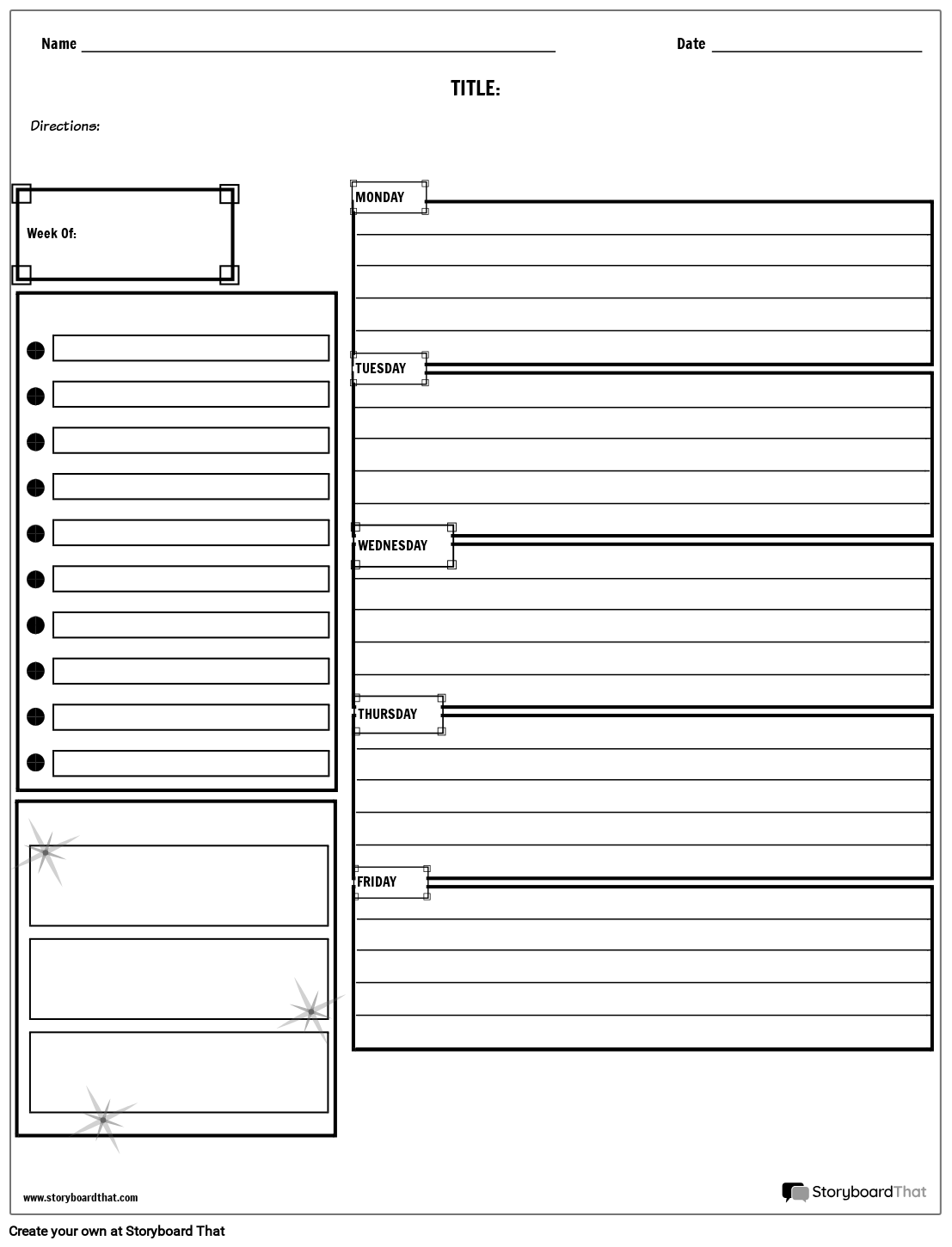 Veckoschema Storyboard por sv-examples