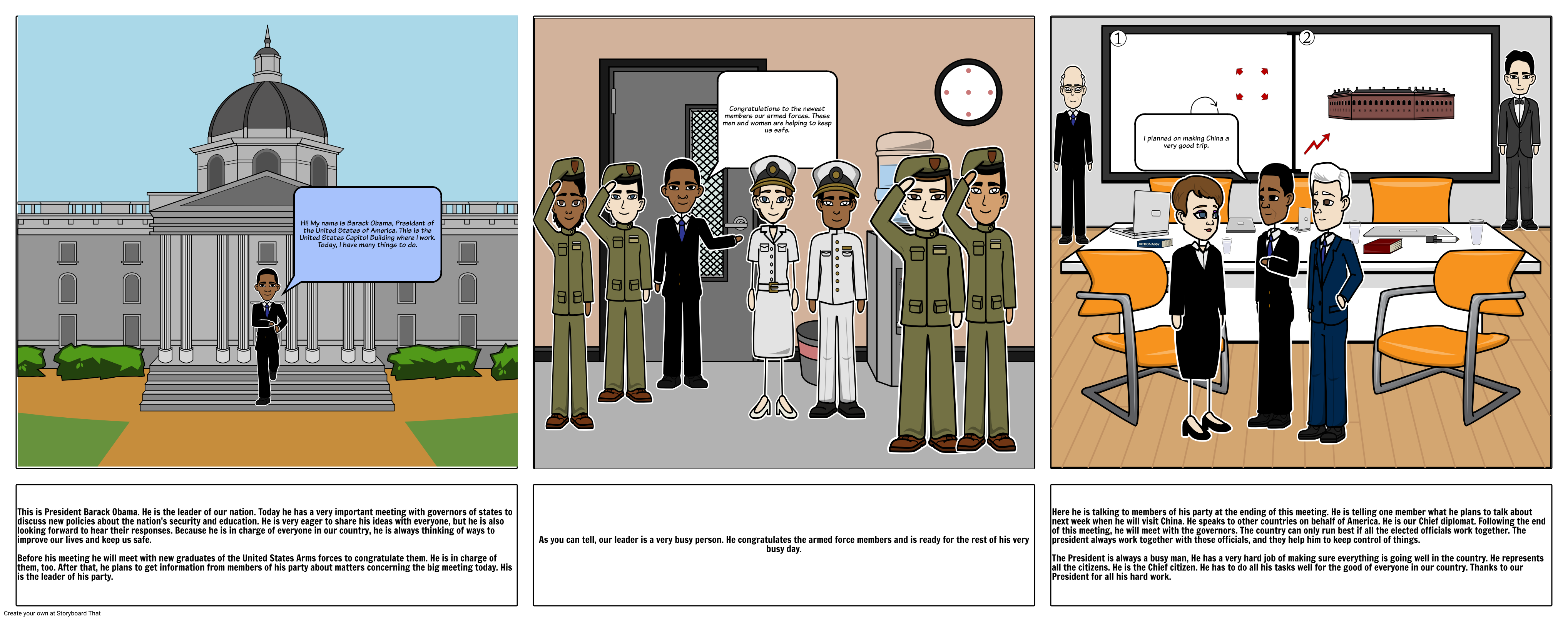 A day in the life of the President Storyboard by swilliams183