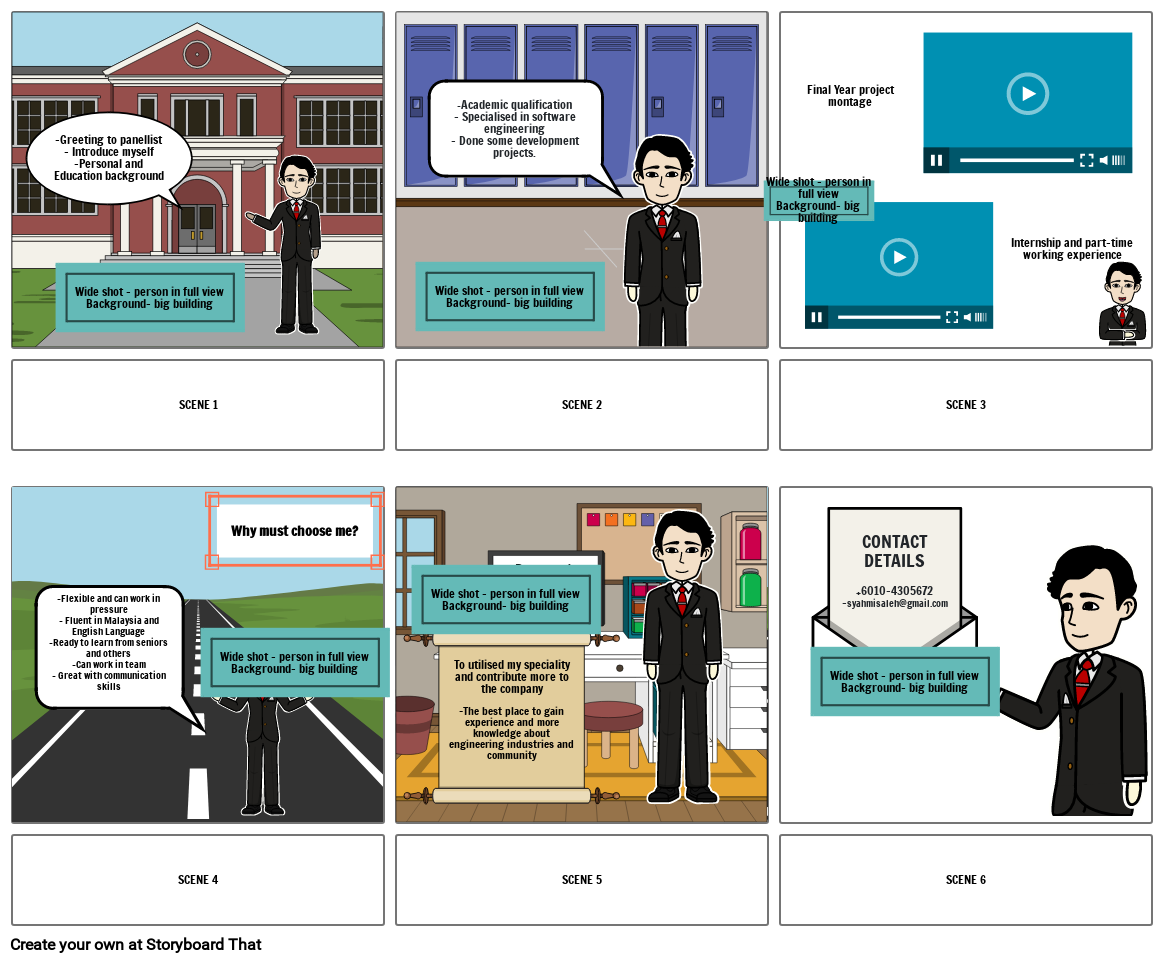 Video Resume Draft Storyboard by syahmisaleh