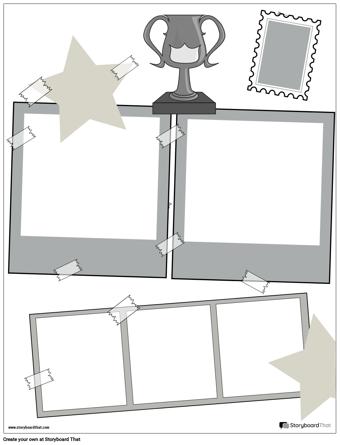 Winner Themed Scrapbook Template with a Trophy