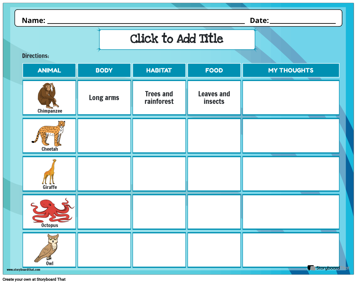 Adaptation Activity Worksheet القصة المصورة من قبل Templates