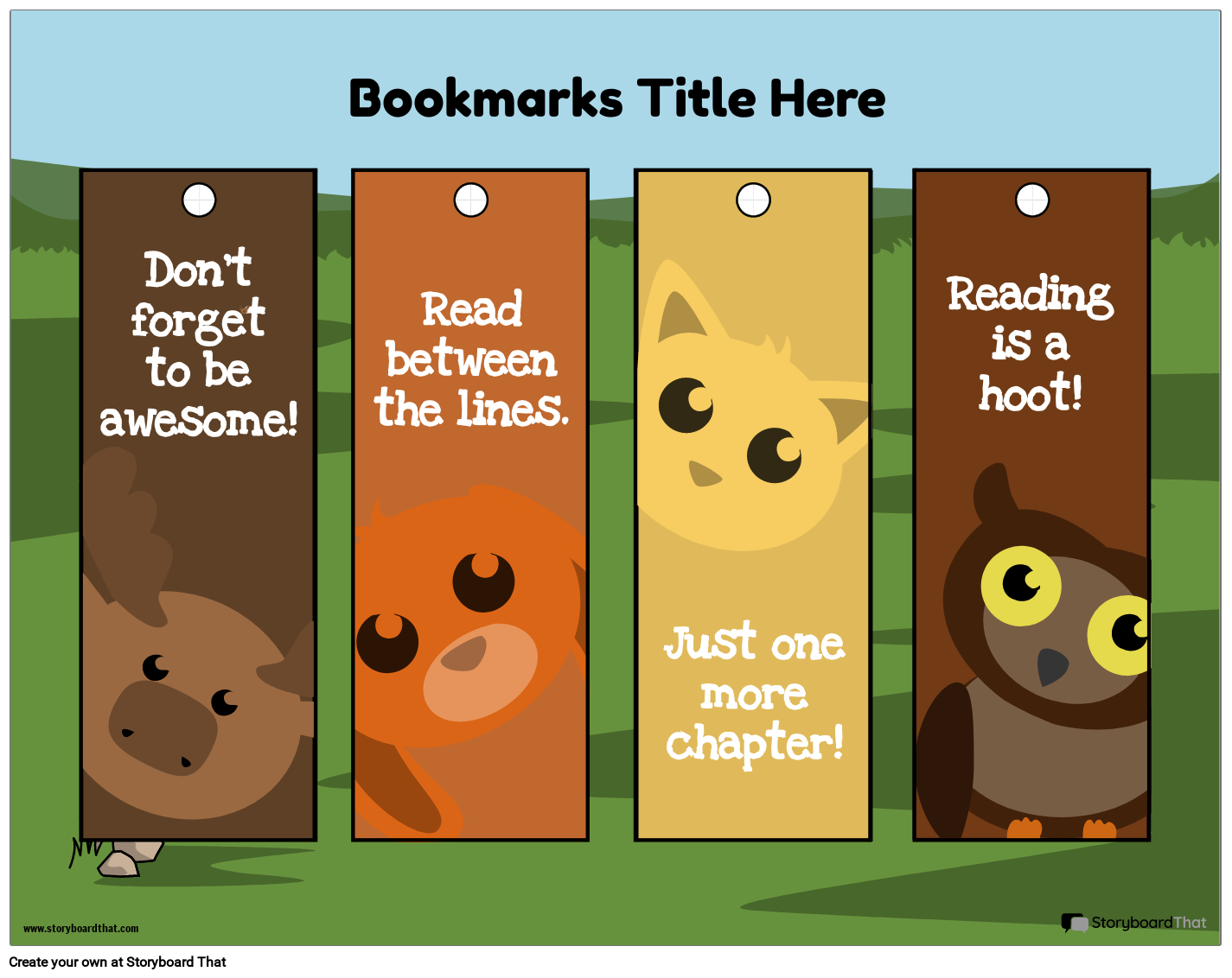Animal-themed Bookmark Storyboard by templates