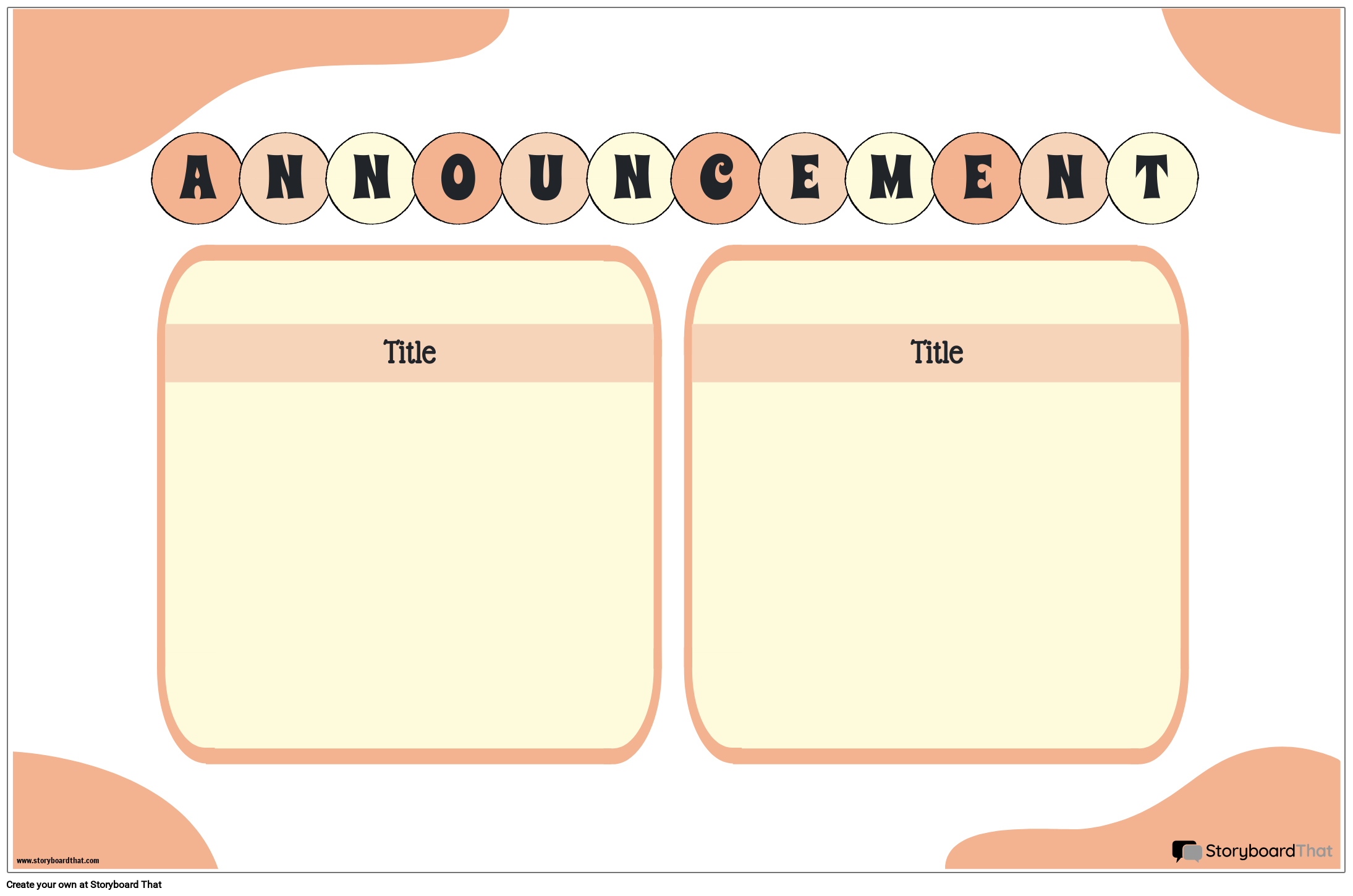 Free Classroom Announcement Chart Storyboard by templates