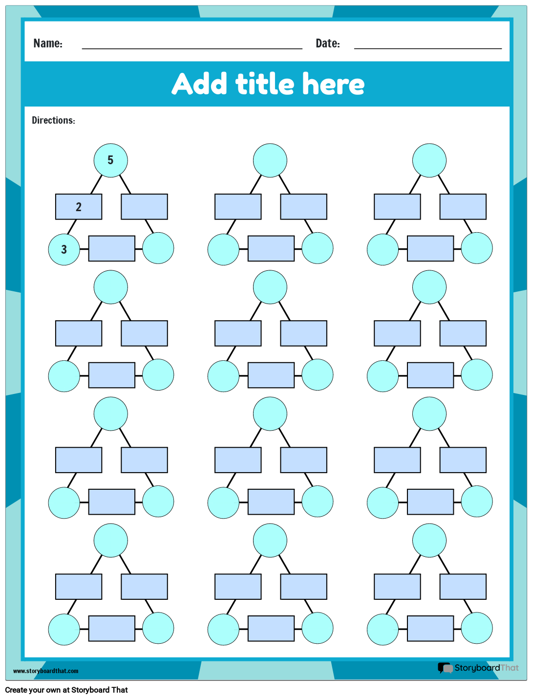 Arthmogon Triangle Puzzle Worksheet Storyboard