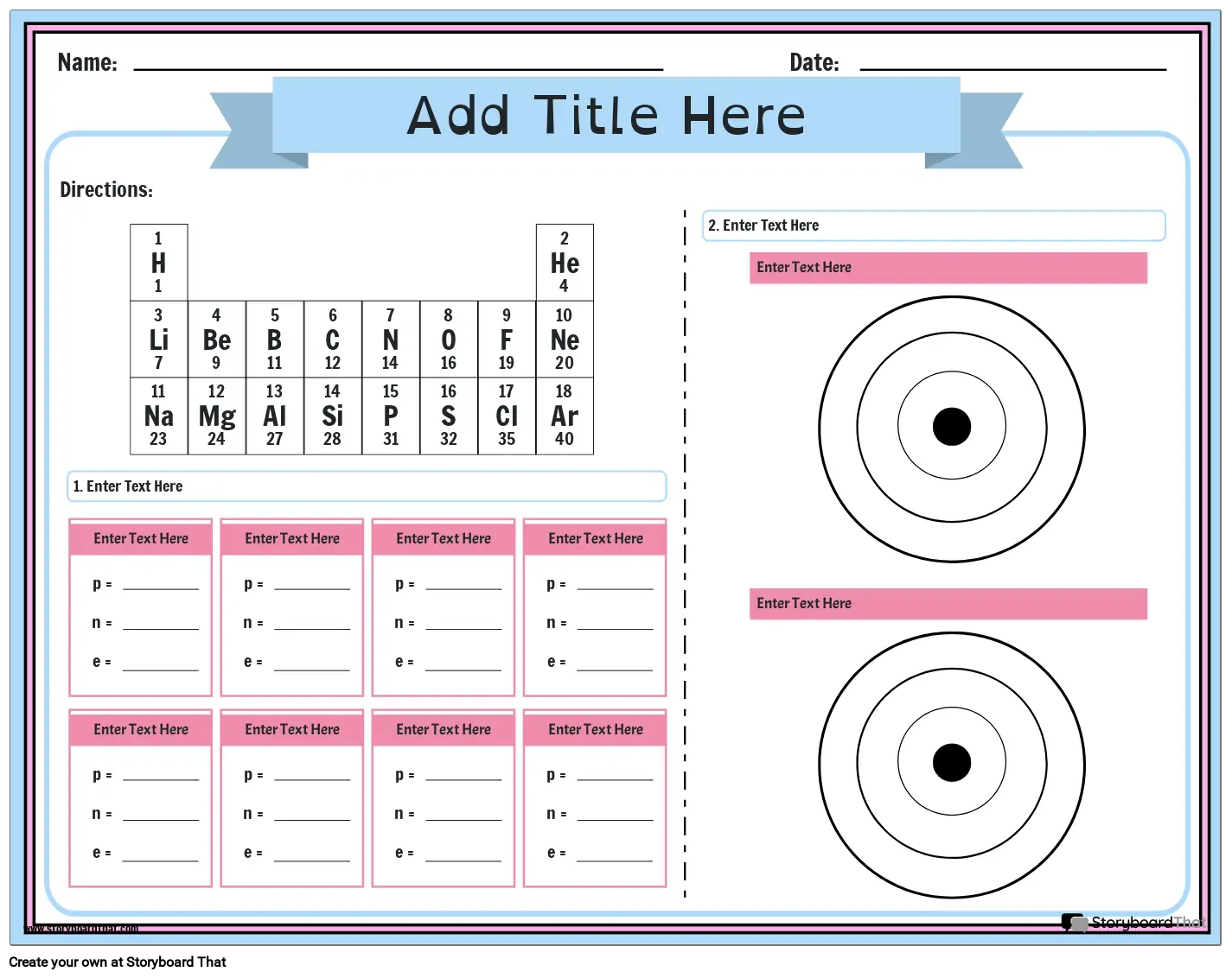 Atoms and Molecules Worksheet Template Storyboard