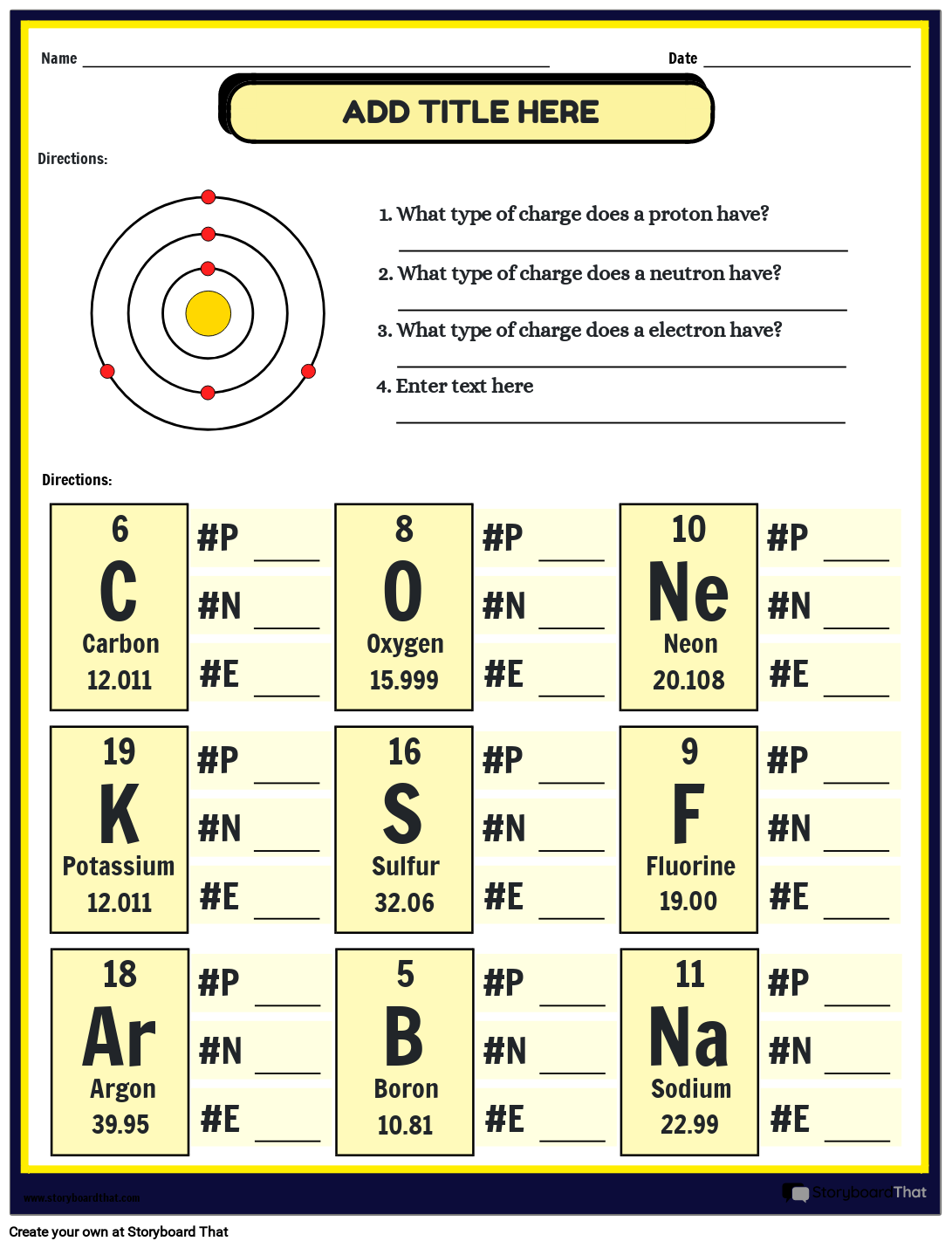 Write Electrons Count Diagram PDF Storyboard by templates