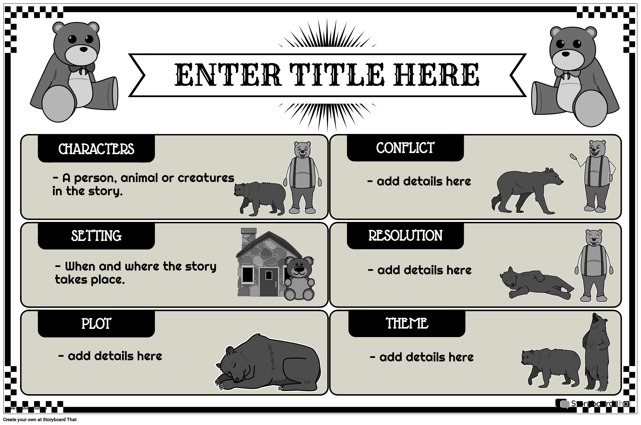 Bear-themed Story Poster Storyboard par templates