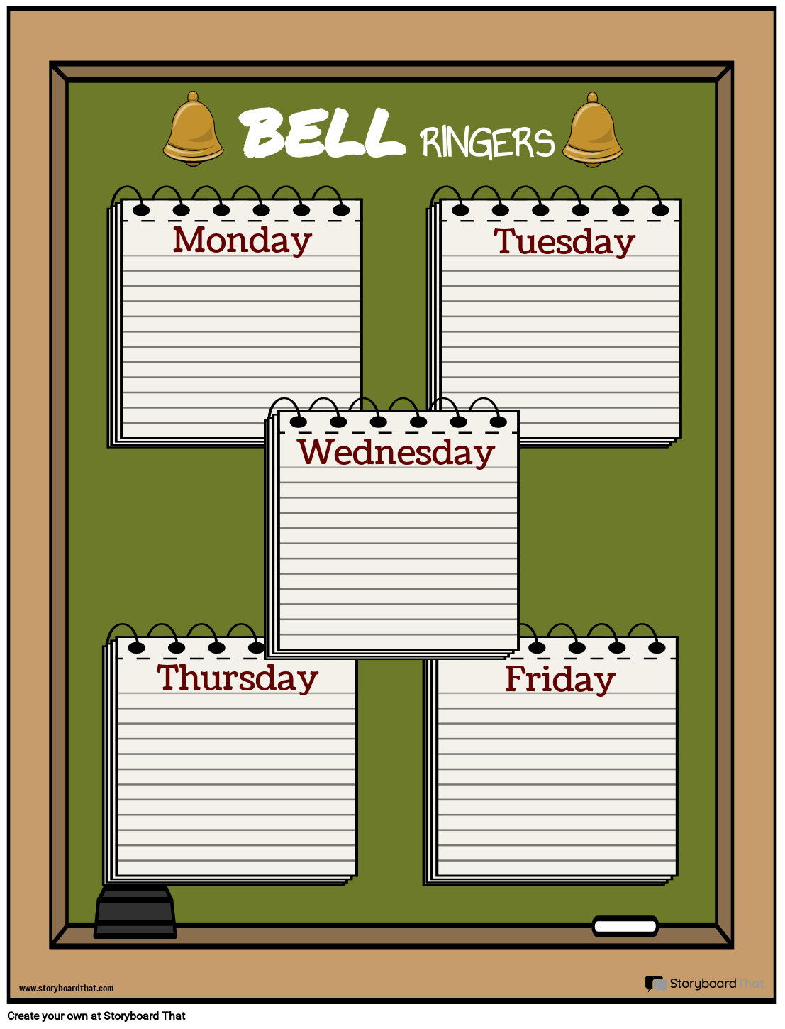 5 Days Bell Ringer Worksheet Design Storyboard