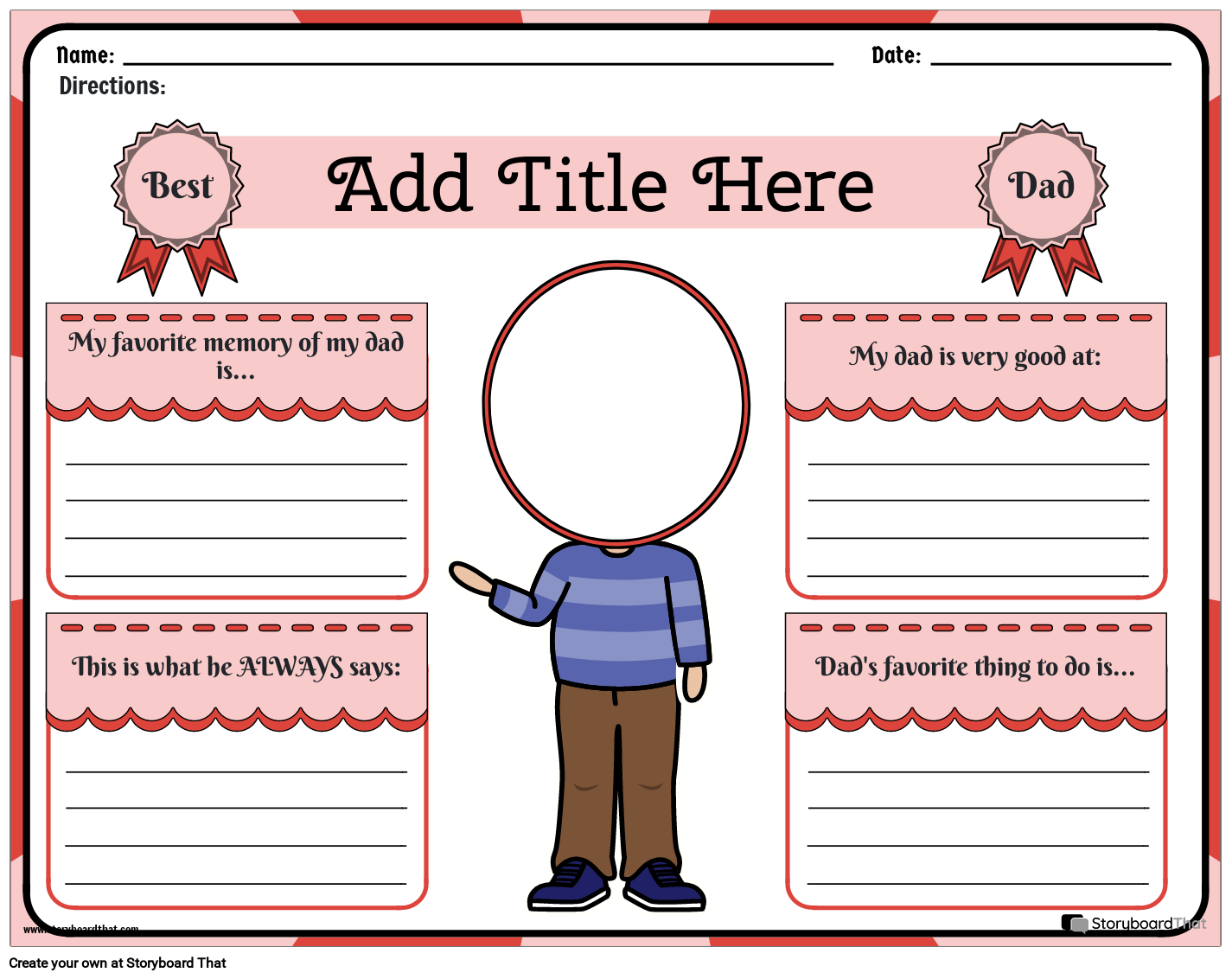 Best Dad - Father's Day Worksheet Storyboard ידי templates