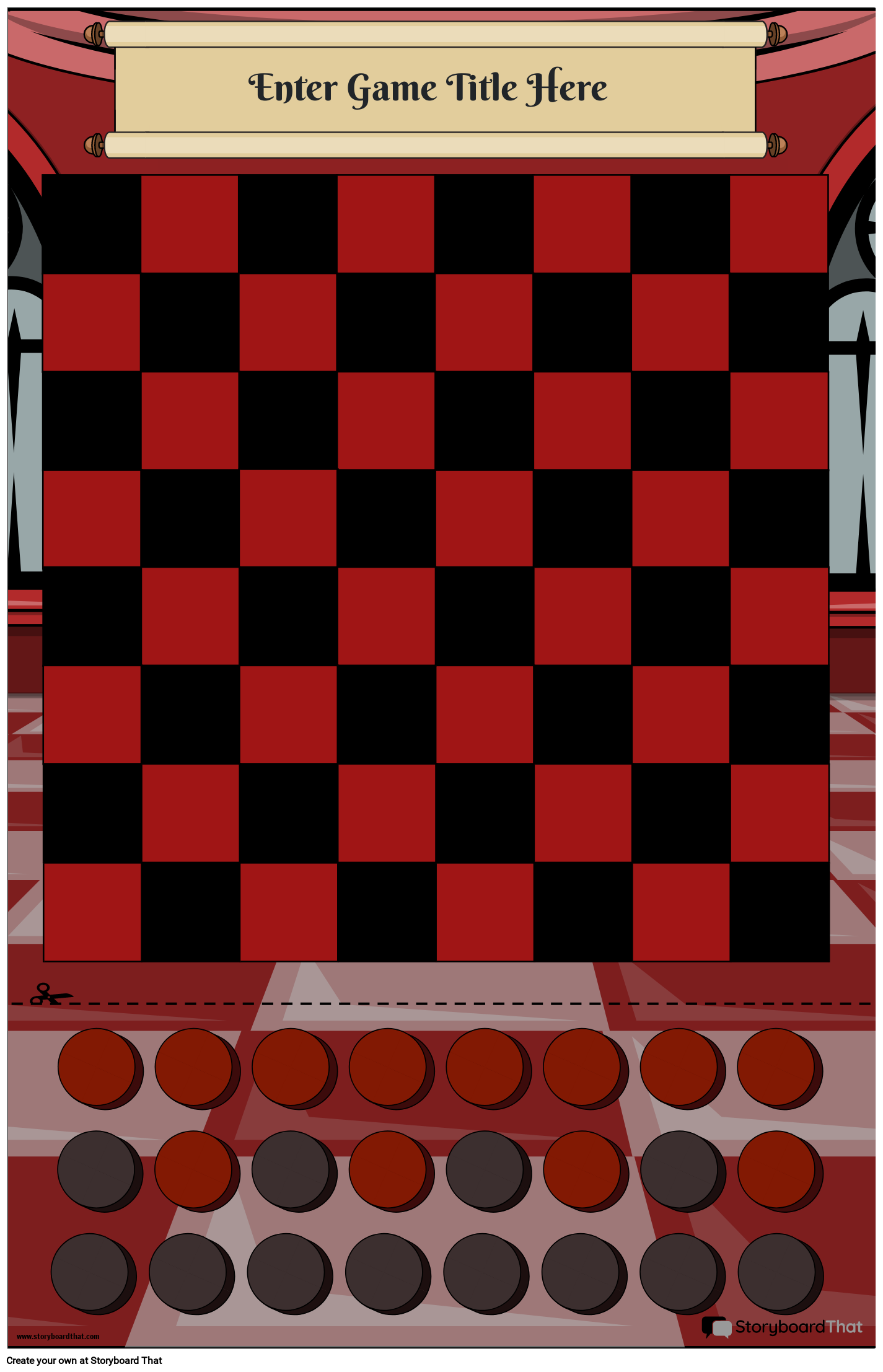 Black and Red Checkerboard Game Storyboard par templates