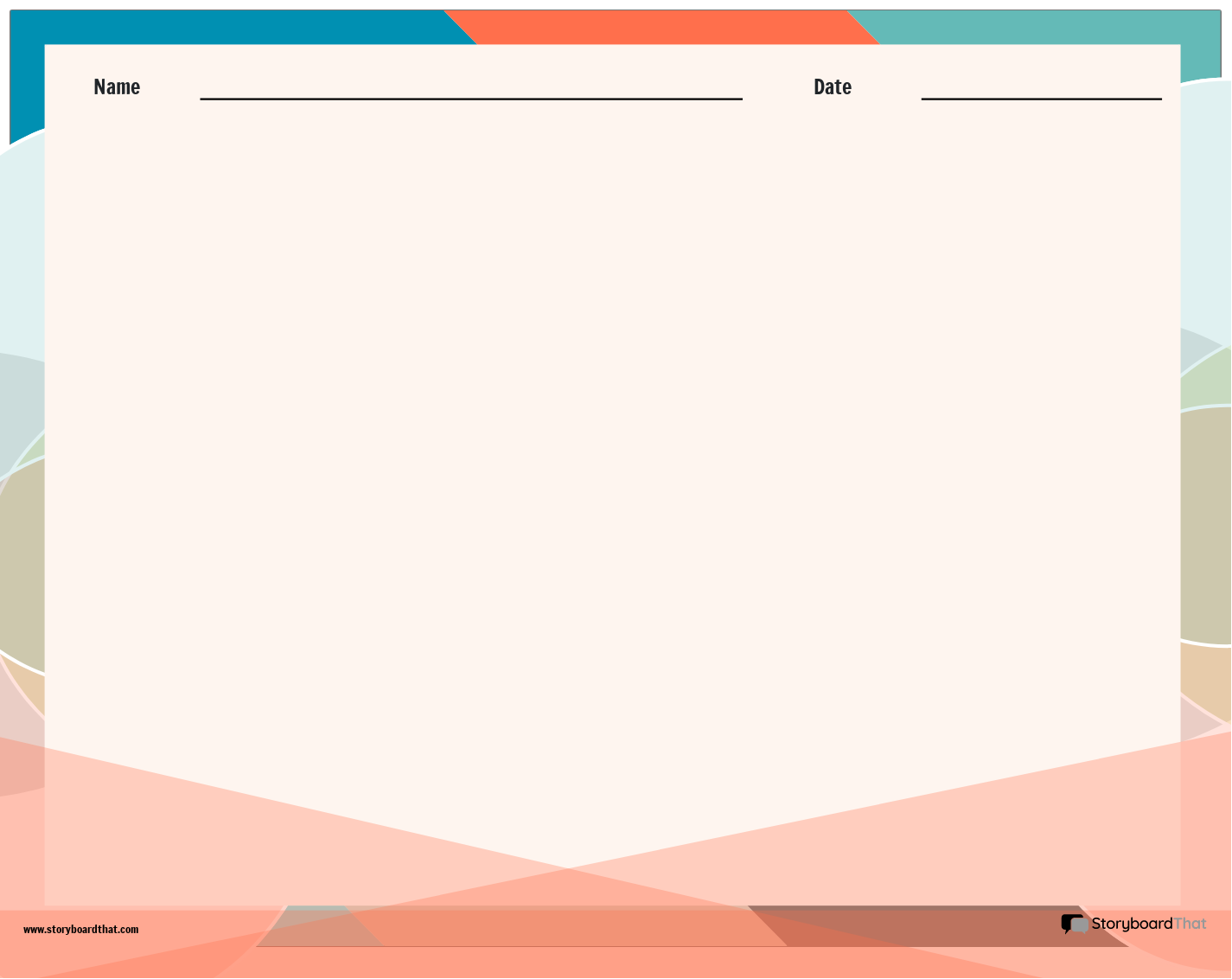 Blank Page Worksheet Design with a Colorful Background