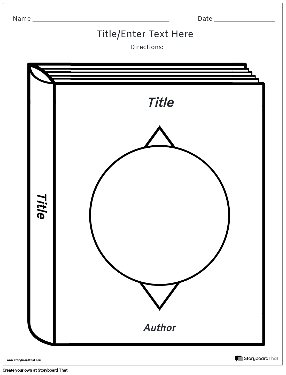 Customizable and Labelled Book Jacket Worksheet Template