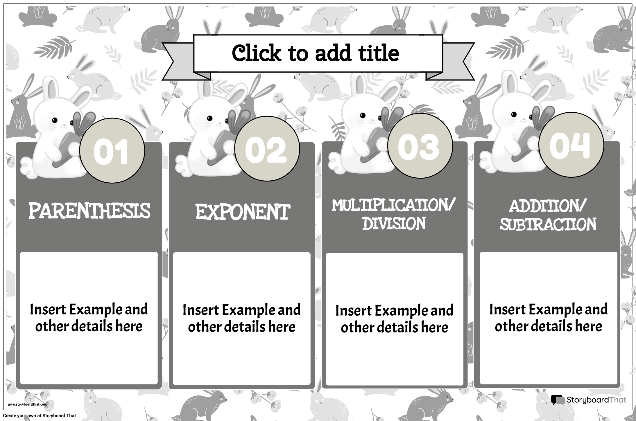 Bunny Themed Order of Operation Poster Storyboard Bunny Themed Order of Operation Poster Storyboard