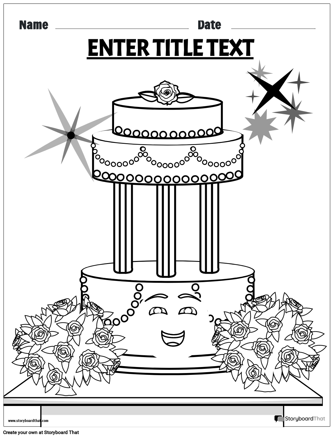 Easy Cake Coloring Pages