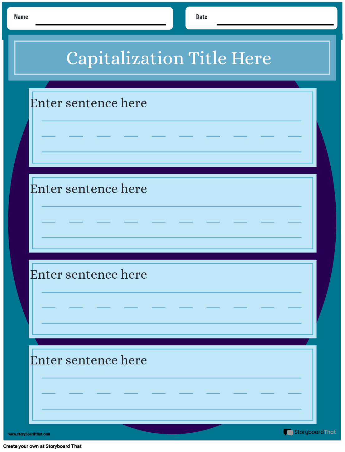 Deep Blue Themed Capitalization Template Design