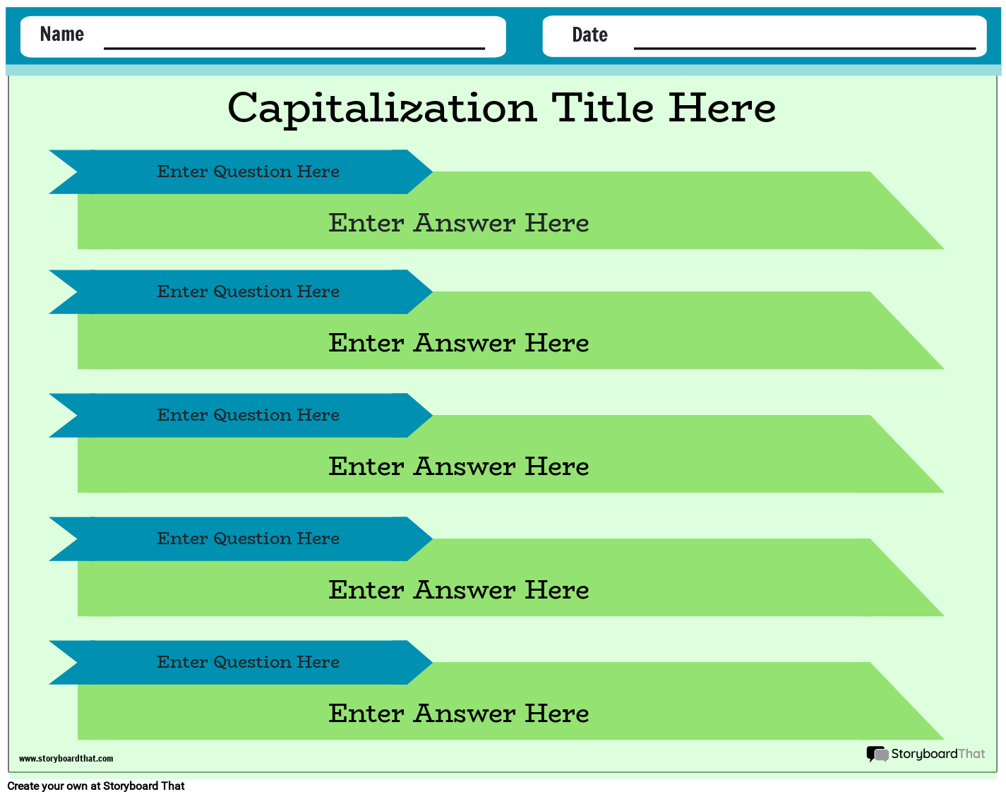 Landscape Green Pointers Based Capitalization Template