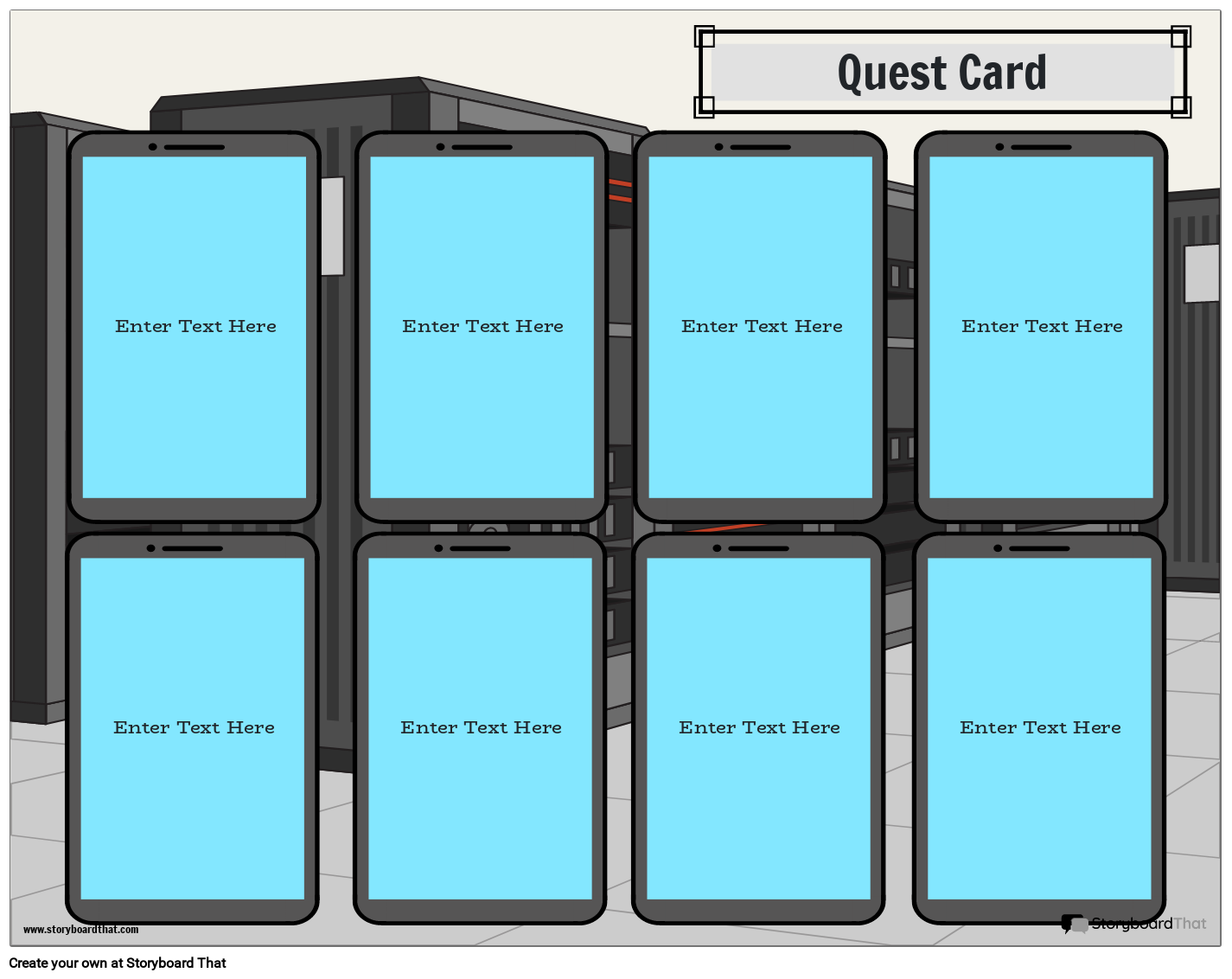 Cellphone Quest Card Storyboard by templates