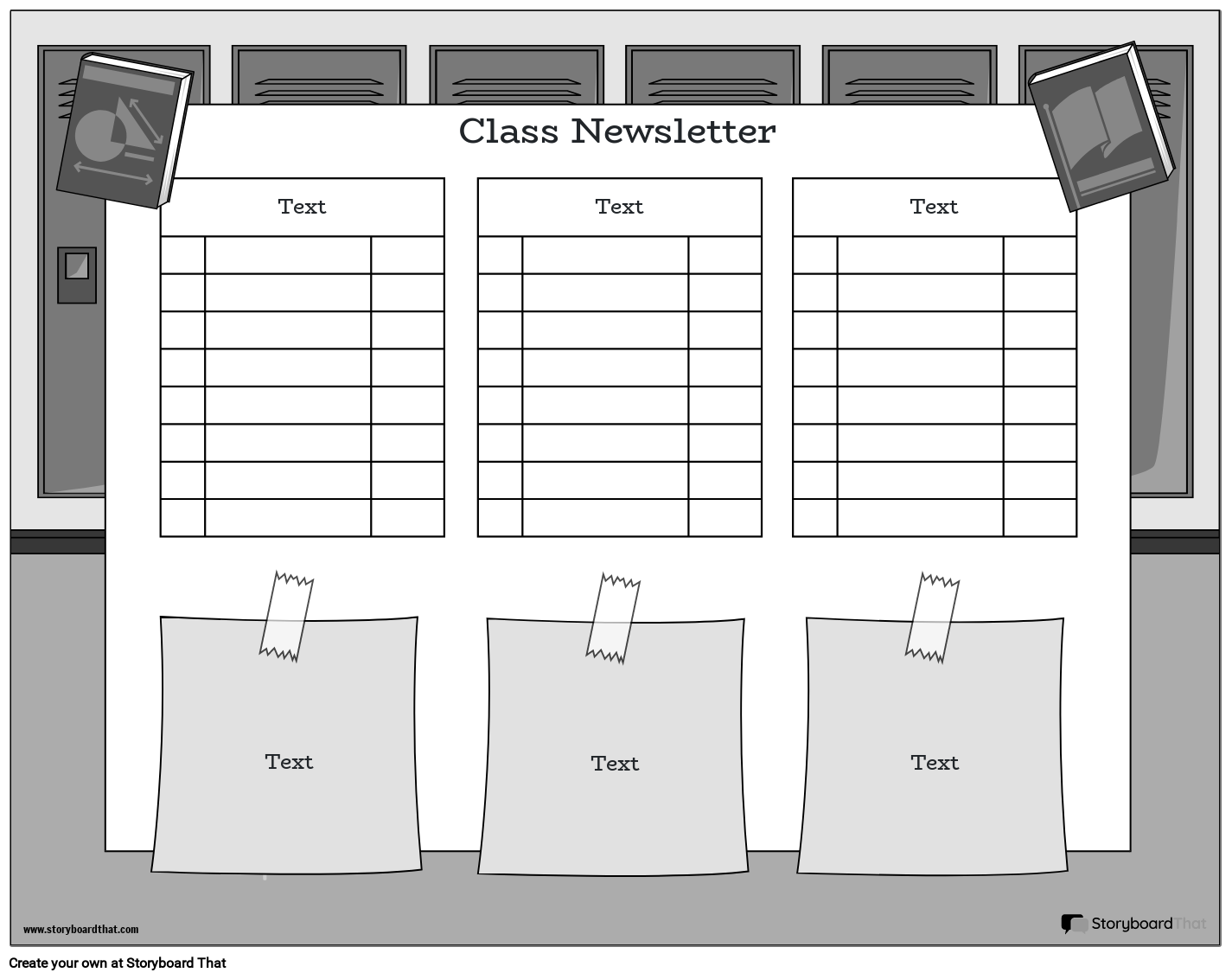 Simple School Themed Newsletter Template Storyboard