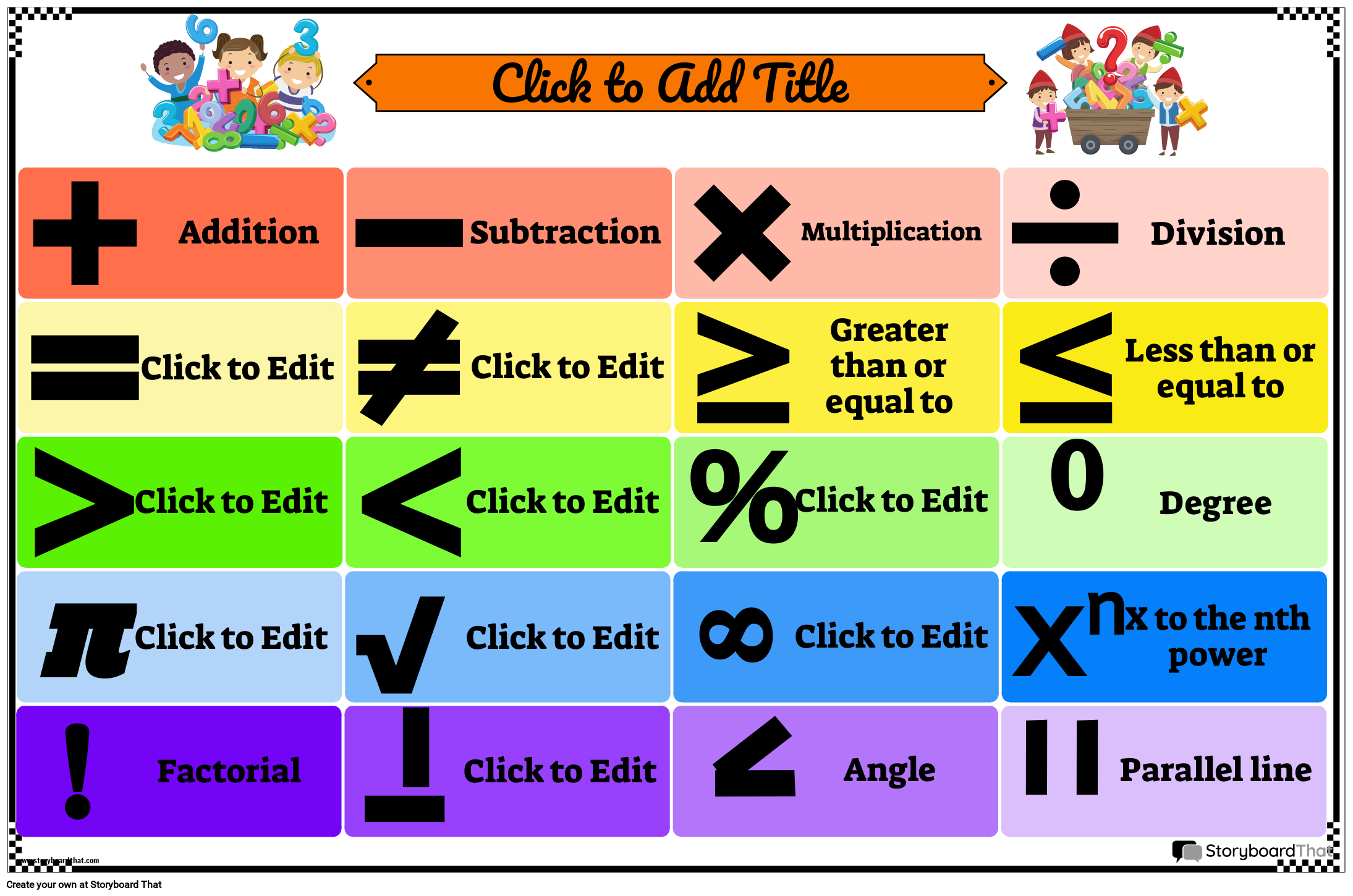 Colorful Math Symbols Poster Storyboard By Templates Colorful Math Symbols Poster Storyboard By Templates