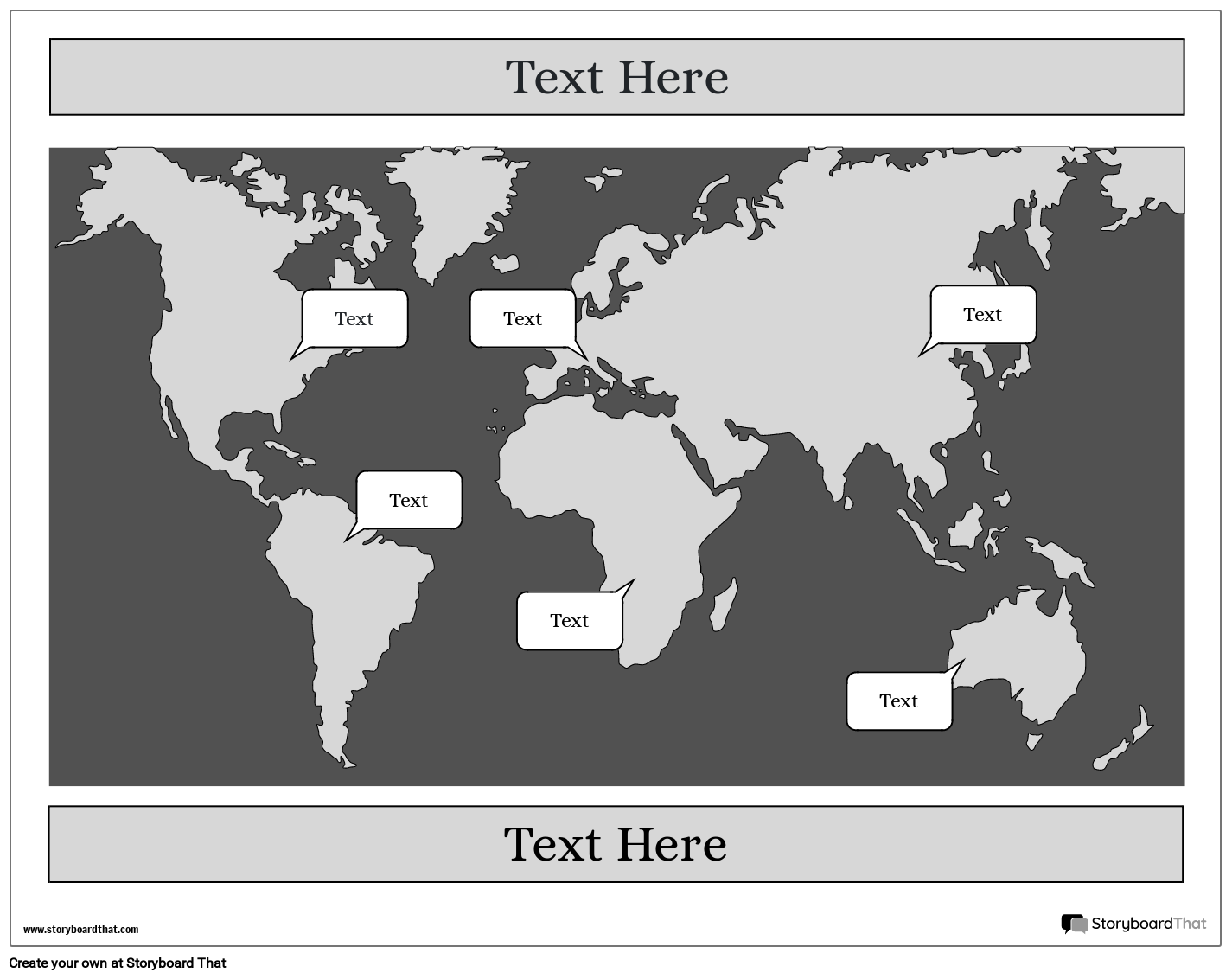 Printable Continent Template Map in Landscape