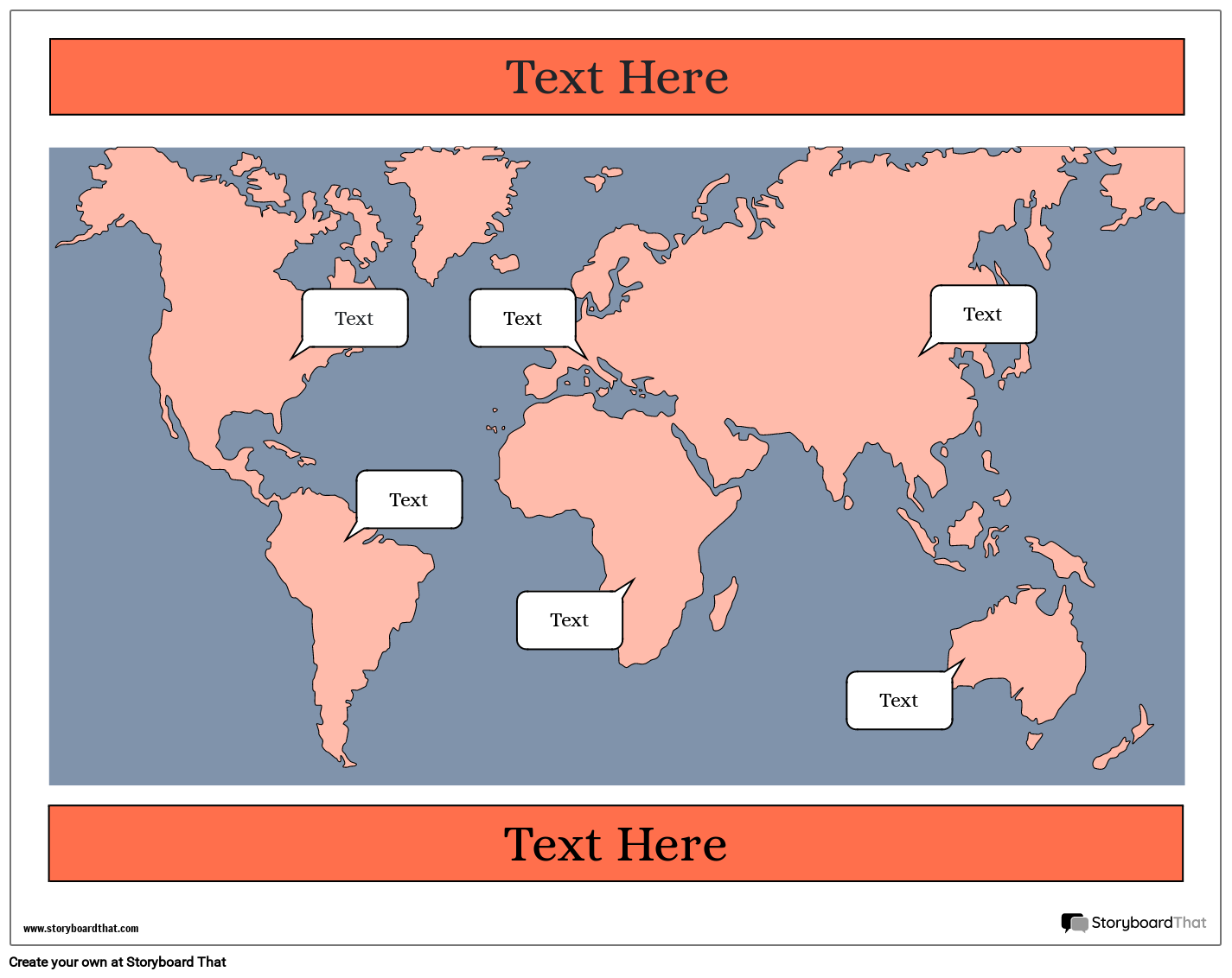 Landscape Red Themed Continent Template Design