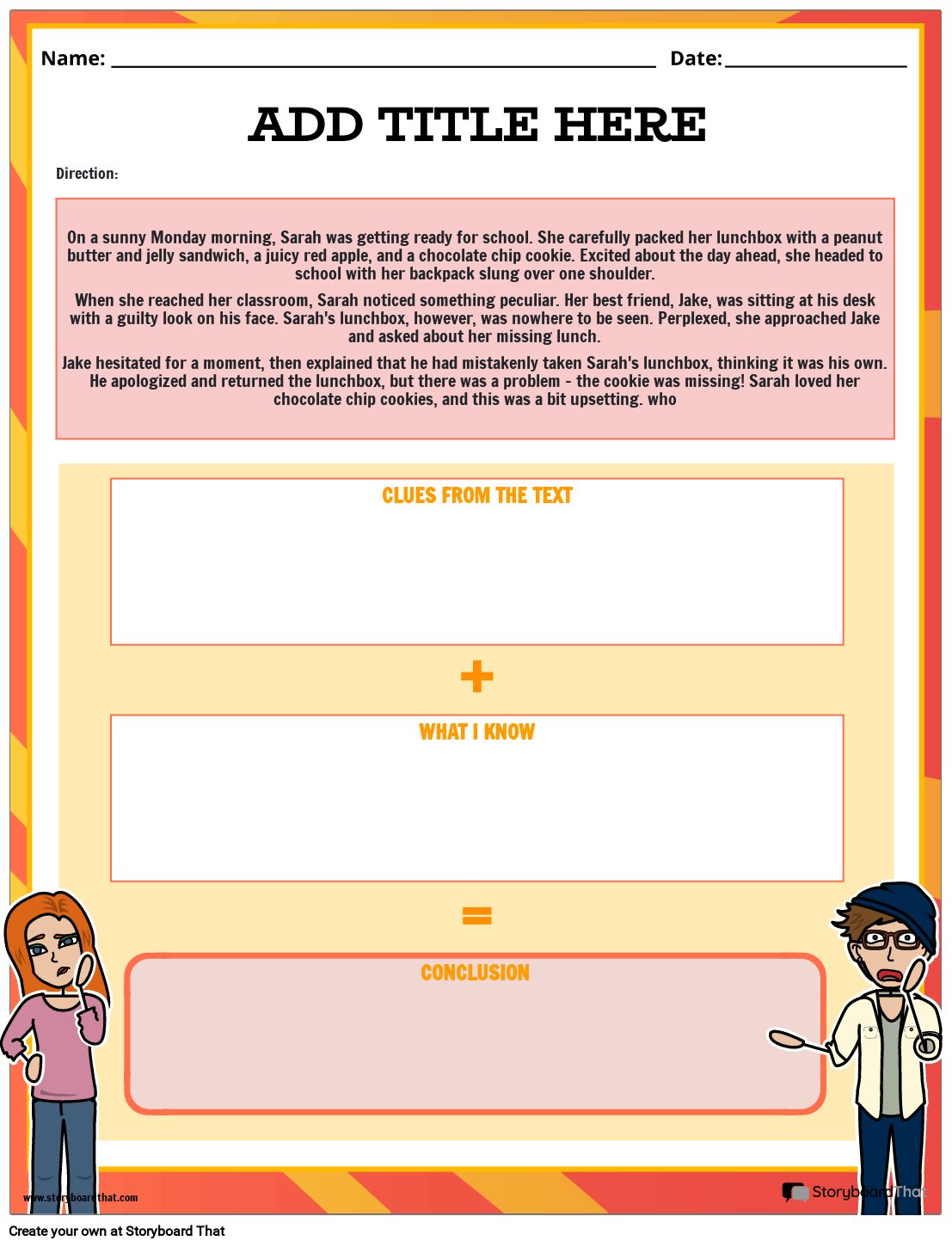 Conclusion Based On Text Worksheet Storyboard By Templates