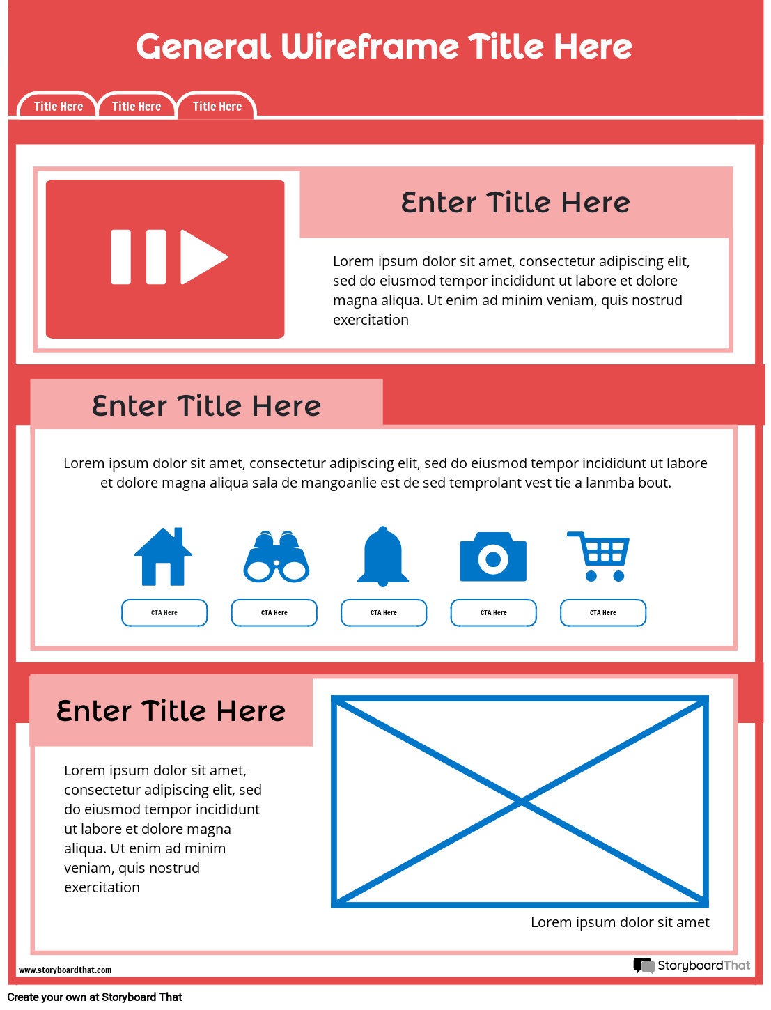 Corporate General WireFrame Template 4 Storyboard Corporate General WireFrame Template 4 Storyboard