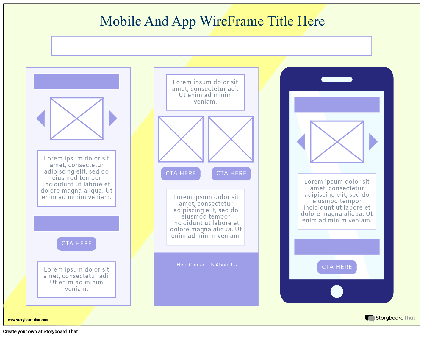Corporate Mobile WireFrame Template 3 Storyboard Corporate Mobile WireFrame Template 3 Storyboard