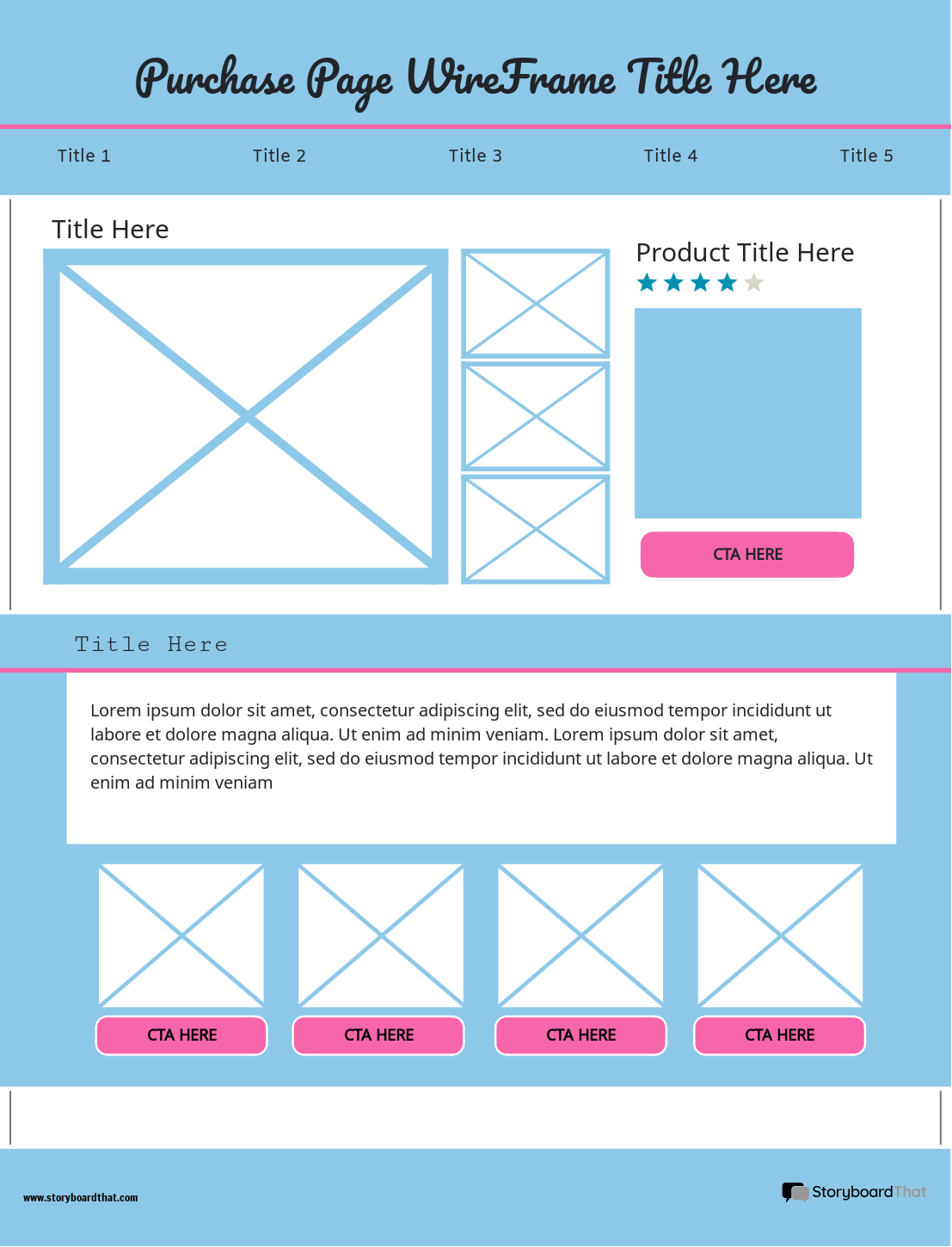 Corporate Purchase Wireframe Template 2 Storyboard