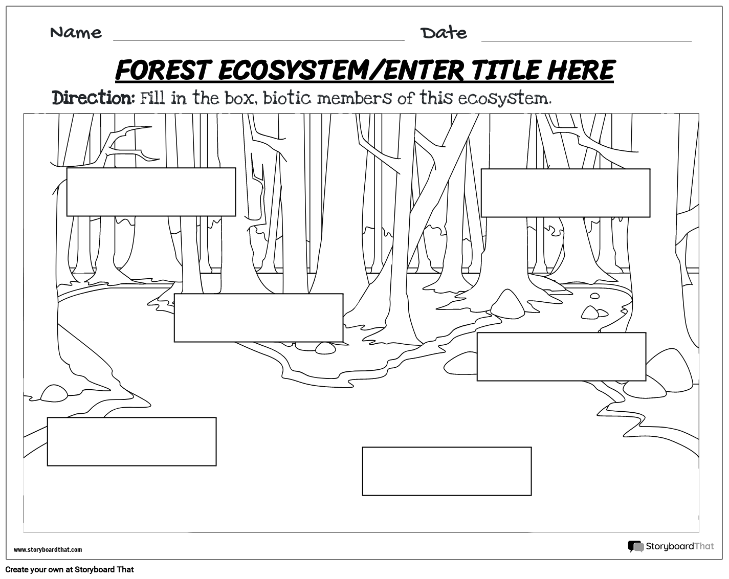 Forests and Tropical Rain Forests Template Storyboard