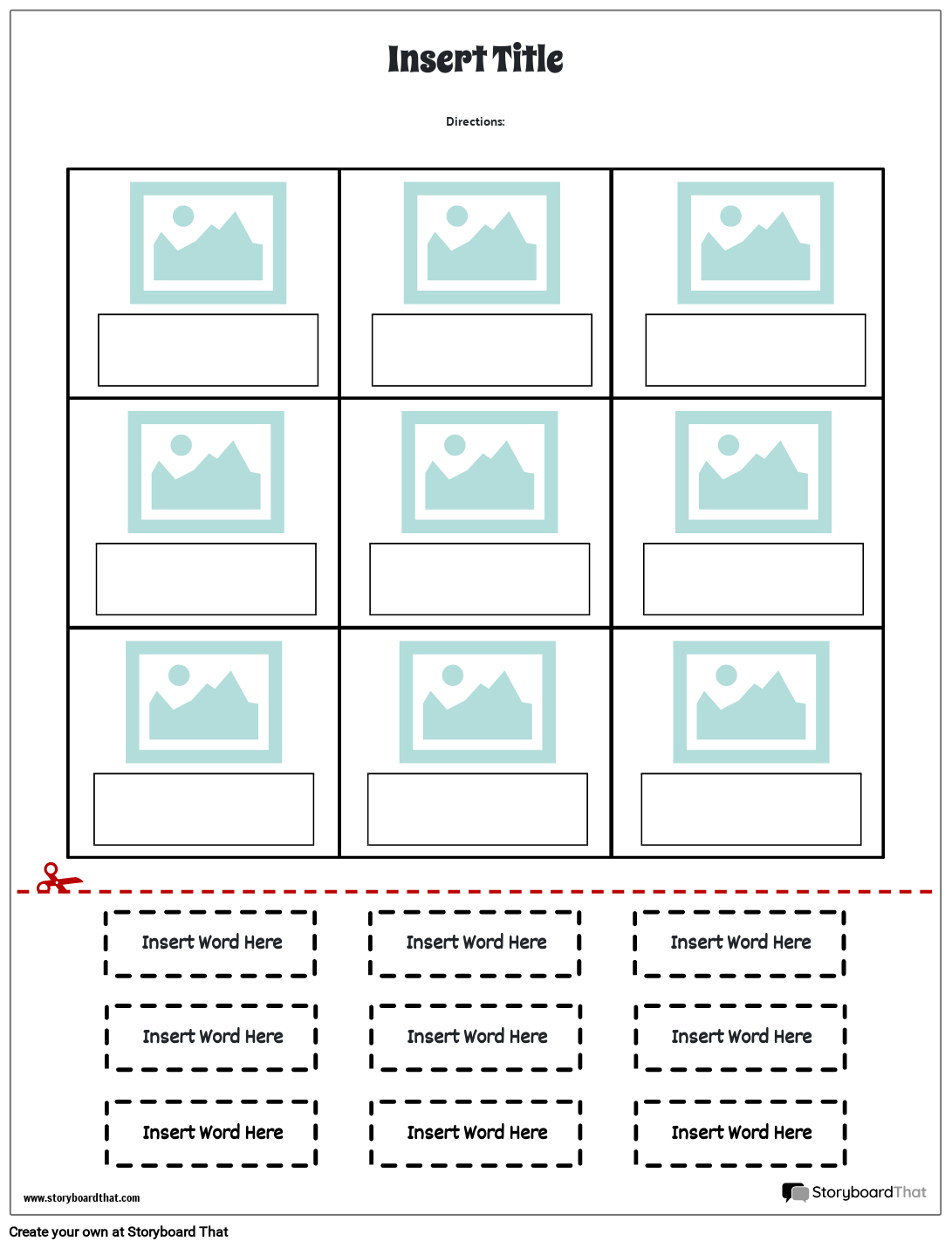 Cut And Paste Matching Activity Storyboard By Templates