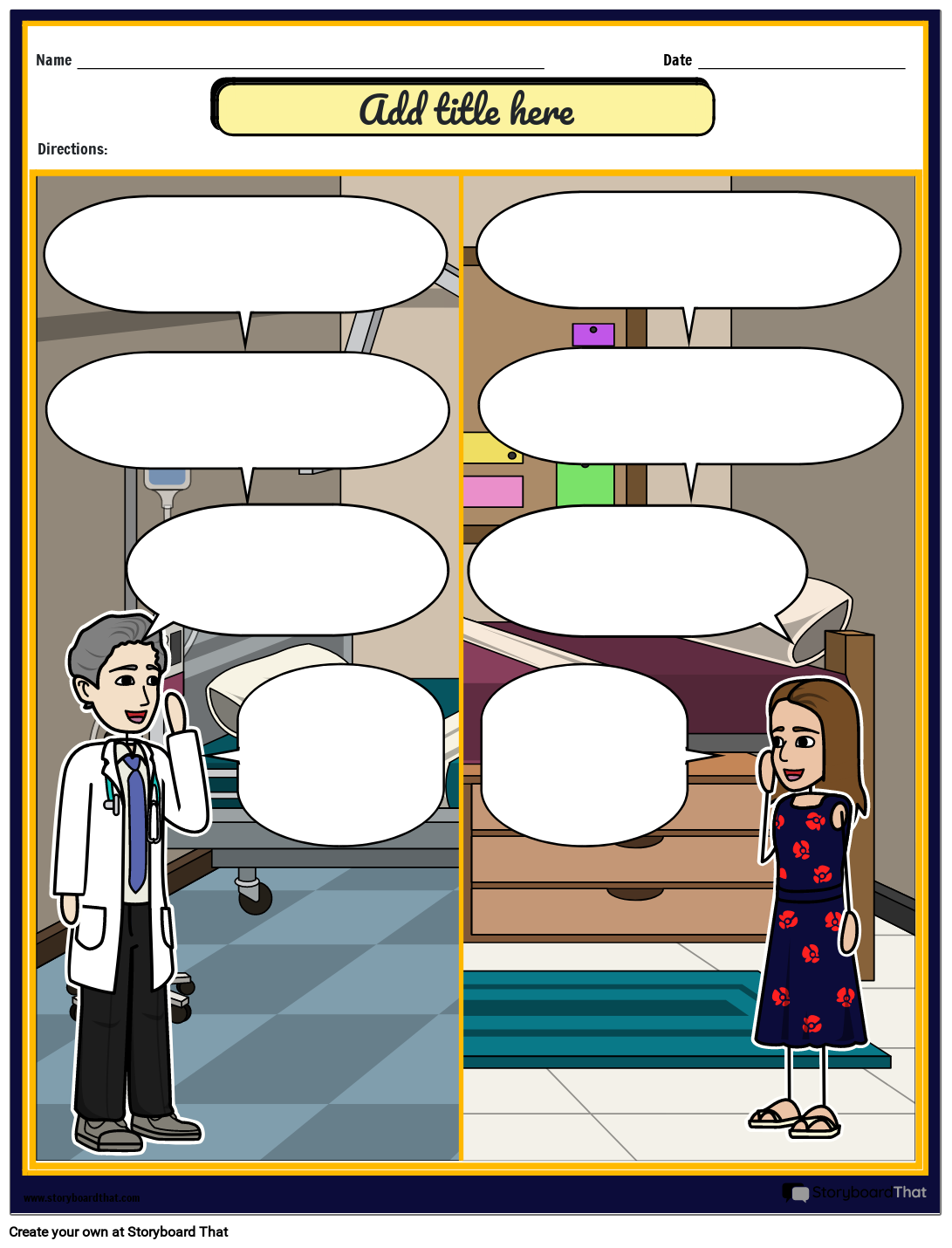 Doctor-Patient Dialogue Worksheet Storyboard af templates