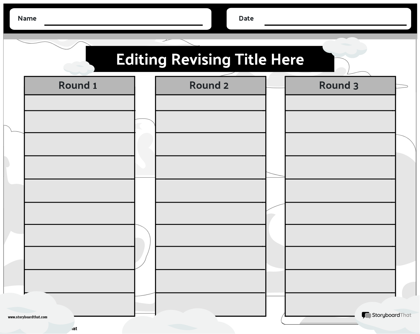Simple Tables Based Editing and Revising Template