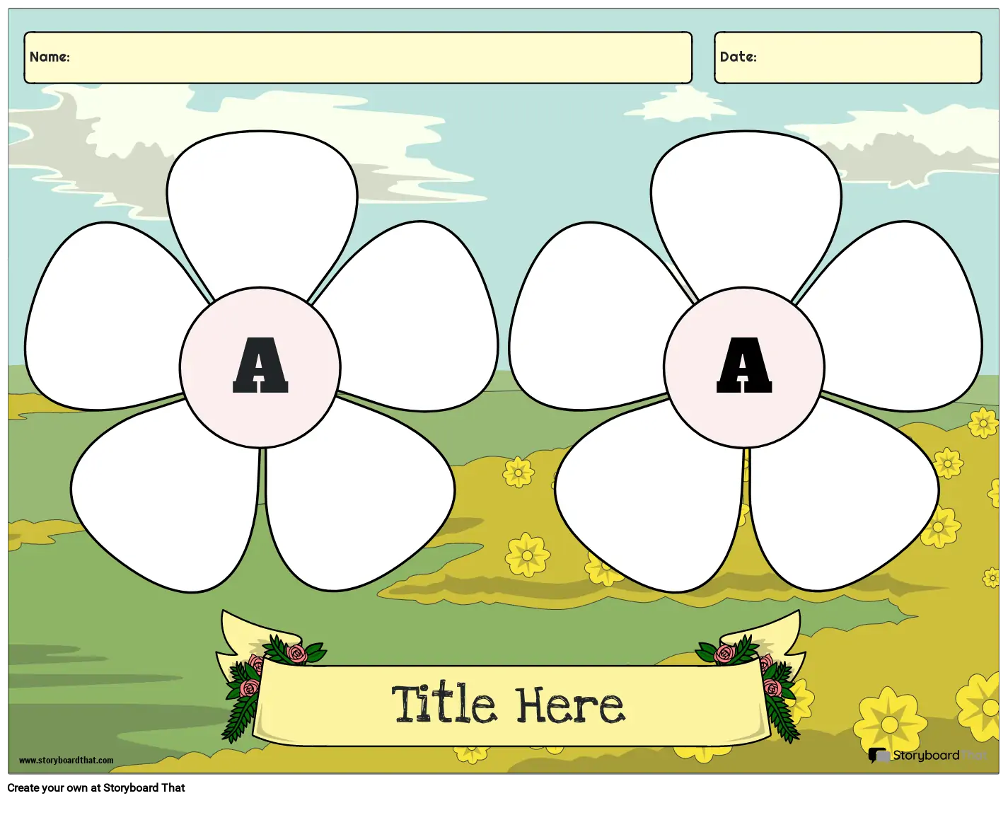 English Phonics Flower Diagram Storyboard by templates
